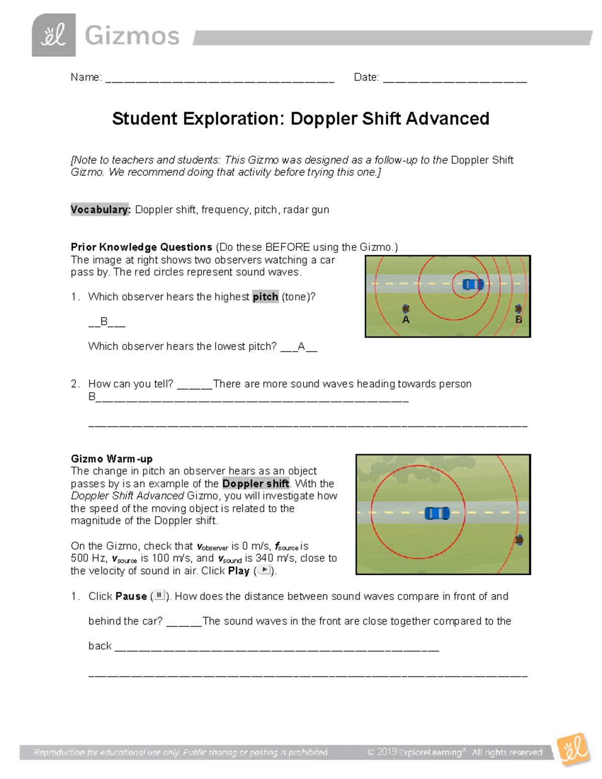 Doppler+Shift+Gizmos - Name: ______________________________________ Date ...