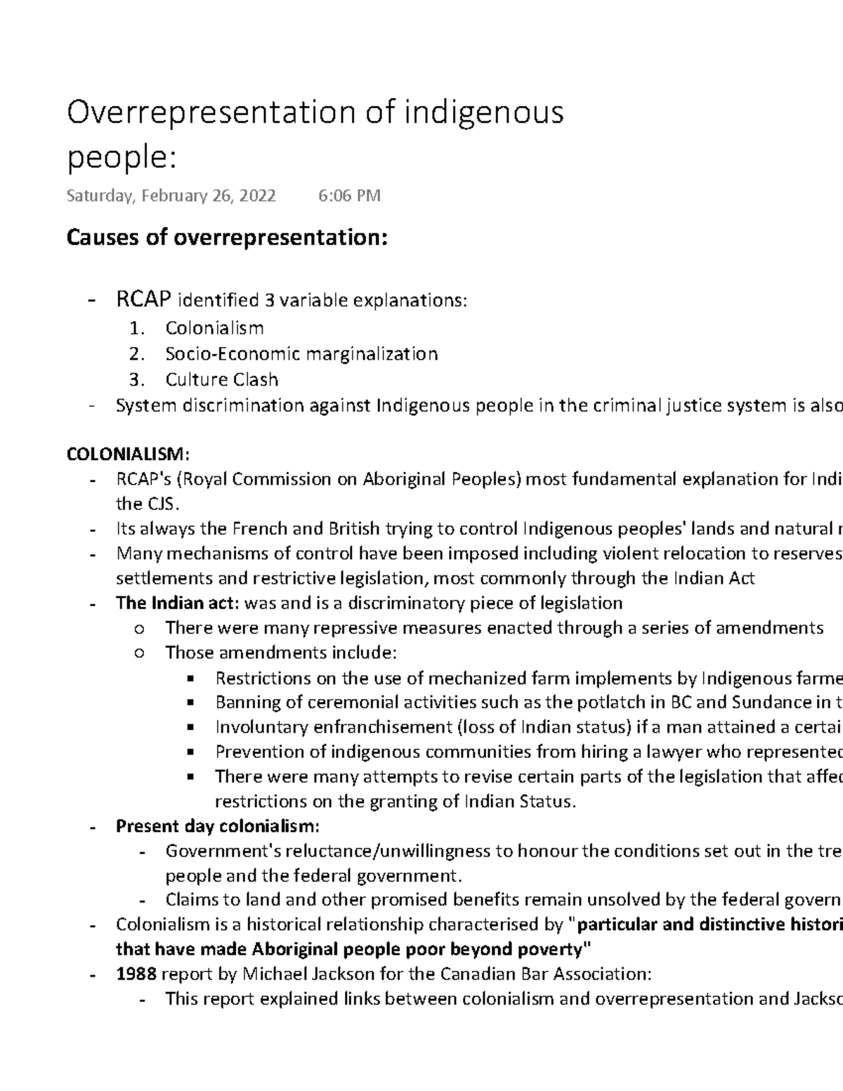 Overrepresentation of indigenous people - Causes of overrepresentation ...