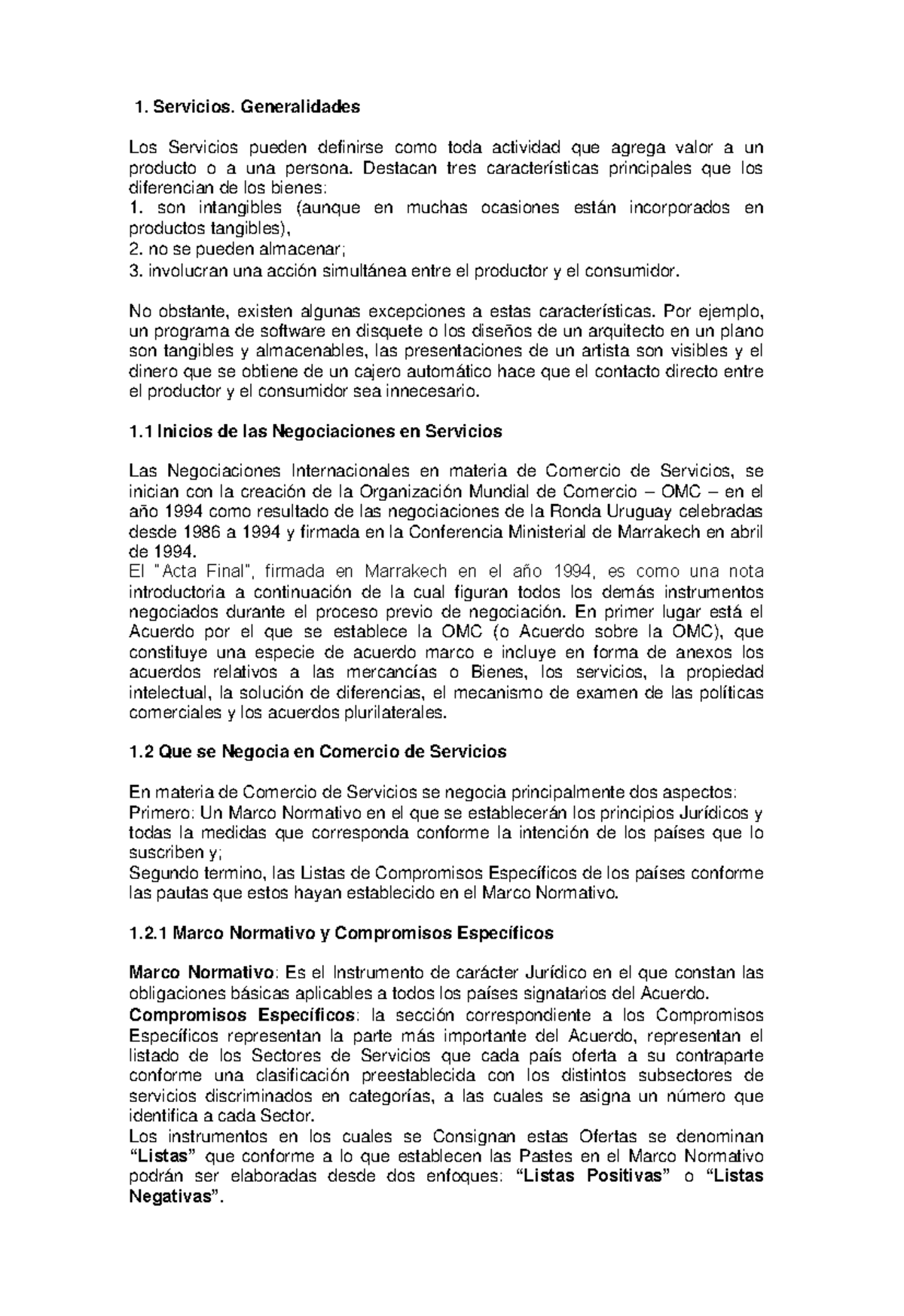 Generalidades de Servicios - Servicios. Generalidades Los Servicios ...