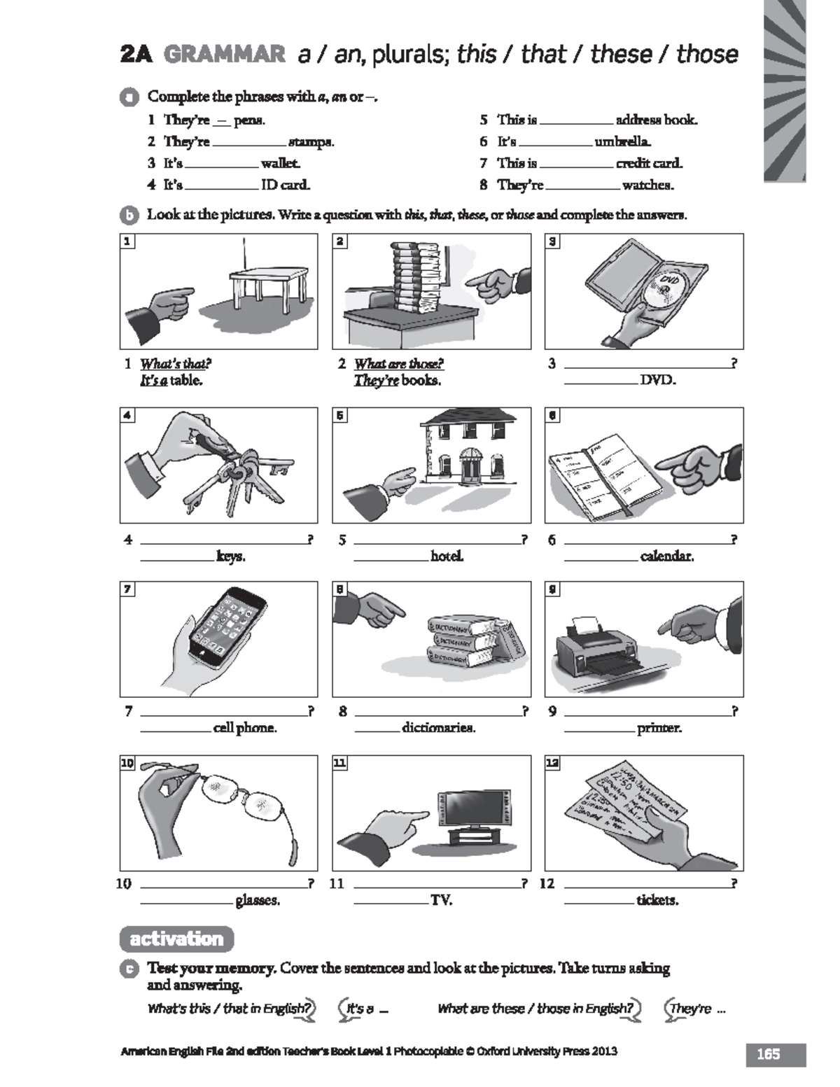 Level 1 Unit 2 grammar - Unidad dos actividad de libro - 2A GRAMMAR a ...
