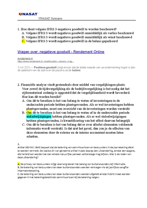 Oefen opgaven FA groep B 22 mei 2023 - UNASAT Suriname 1. Hoe dient ...