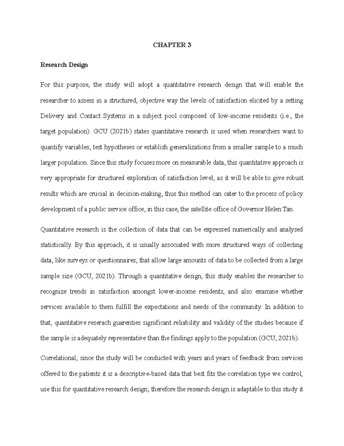 Chapter 3 - aaasasaa - CHAPTER 3 Research Design For this purpose, the ...