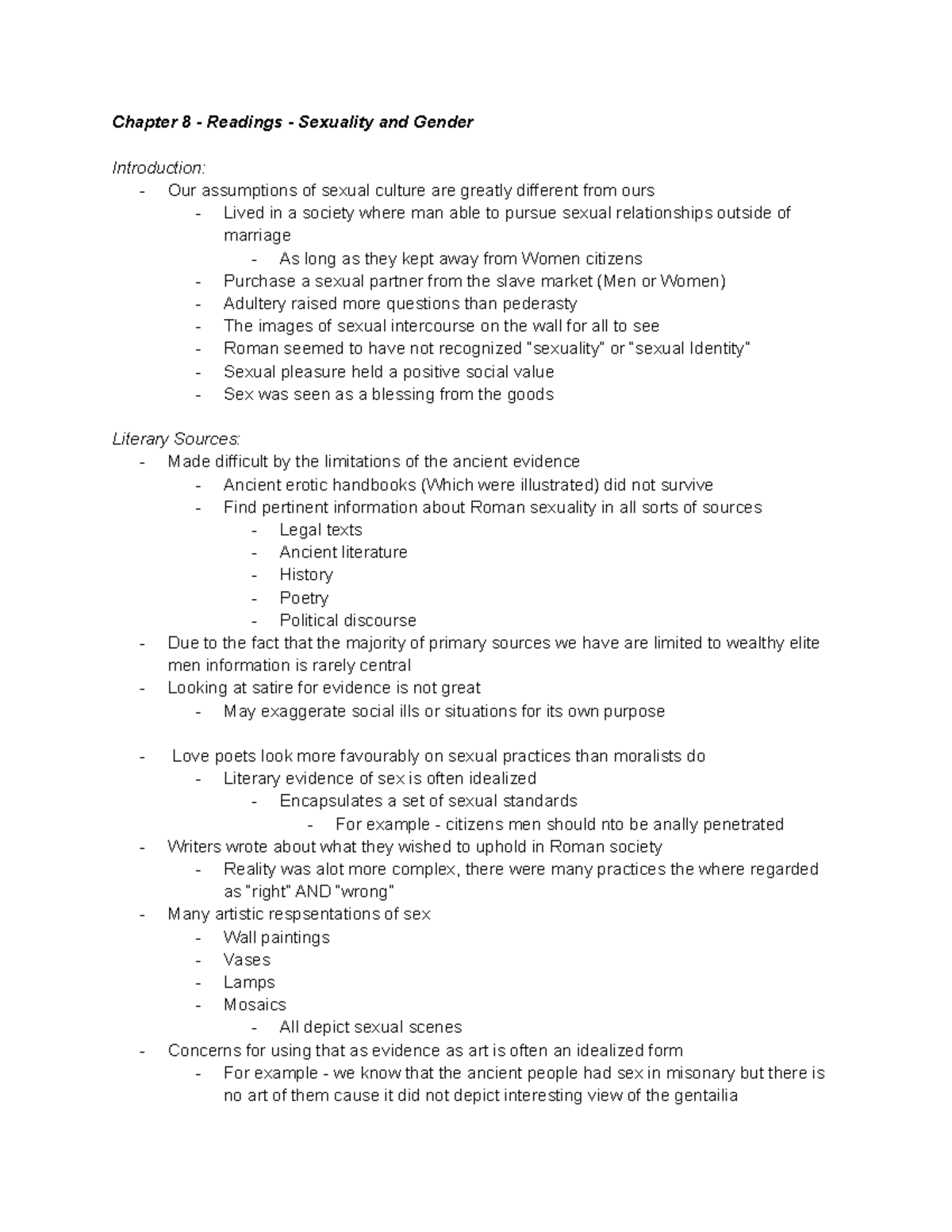 Gender and Sexuality - Week 7 - Chapter 8 - Readings - Sexuality and ...