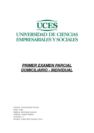 Resumen Parcial 2 - PIERCE TRÍADA = signo compuesto por tres partes El ...