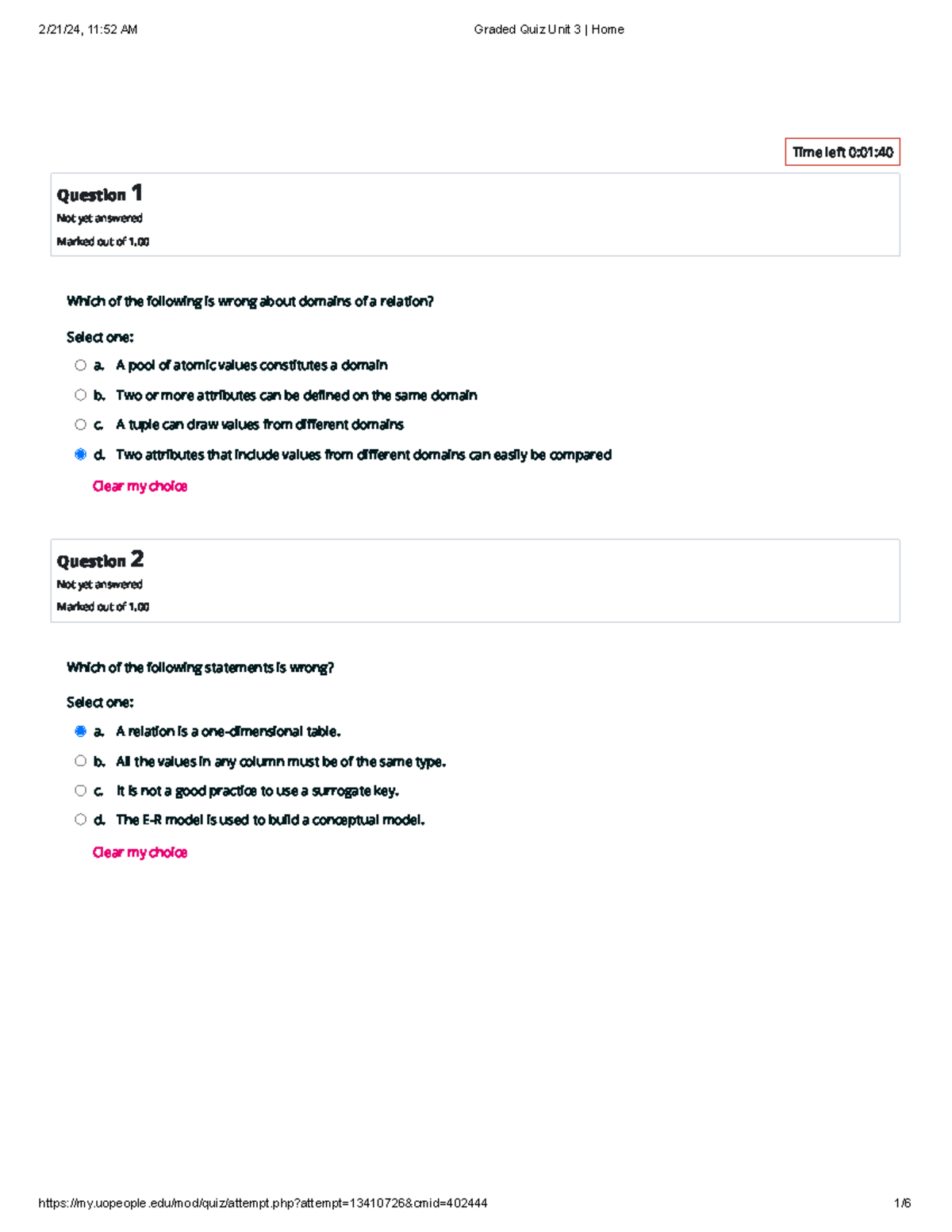 Graded Quiz Unit 3 Home - Question 1 Not yet answered Marked out of 1 ...