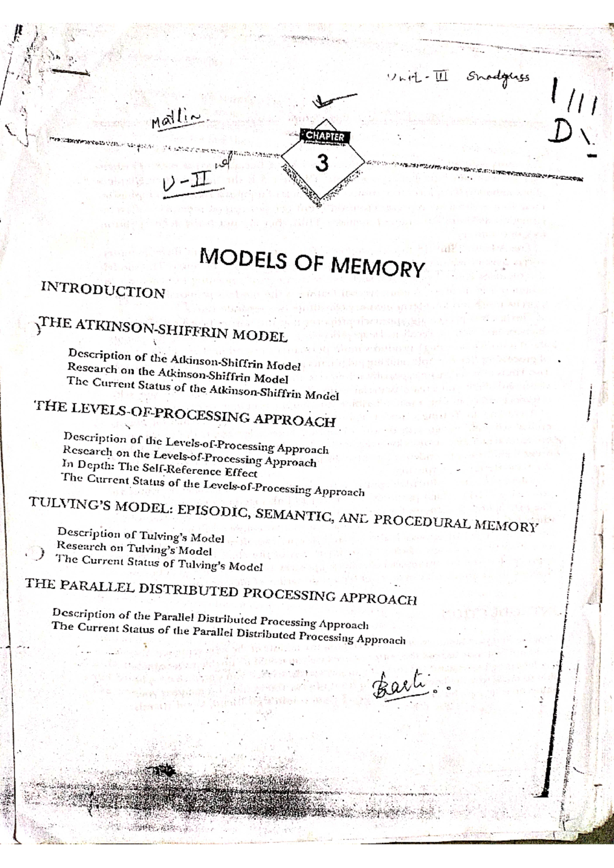 Models of memory - Introduction to general psychology - Studocu