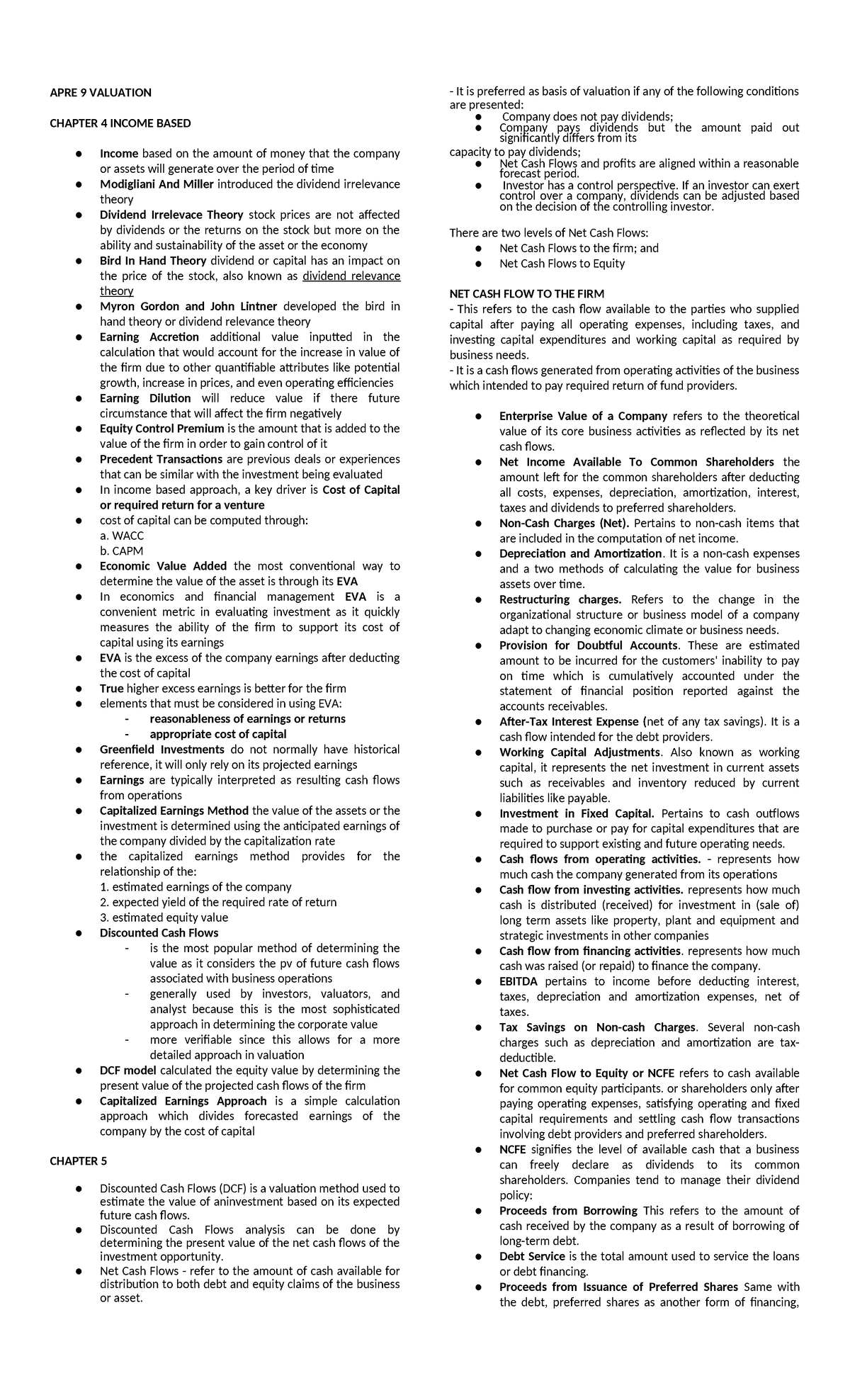 Final-TERM-APRE 9- Reviewer - APRE 9 VALUATION CHAPTER 4 INCOME BASED ...