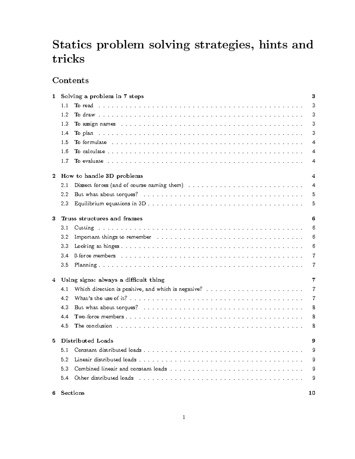 Problem Solving Statics Complete Version Statics Problem Solving Strategies Hints And Tricks