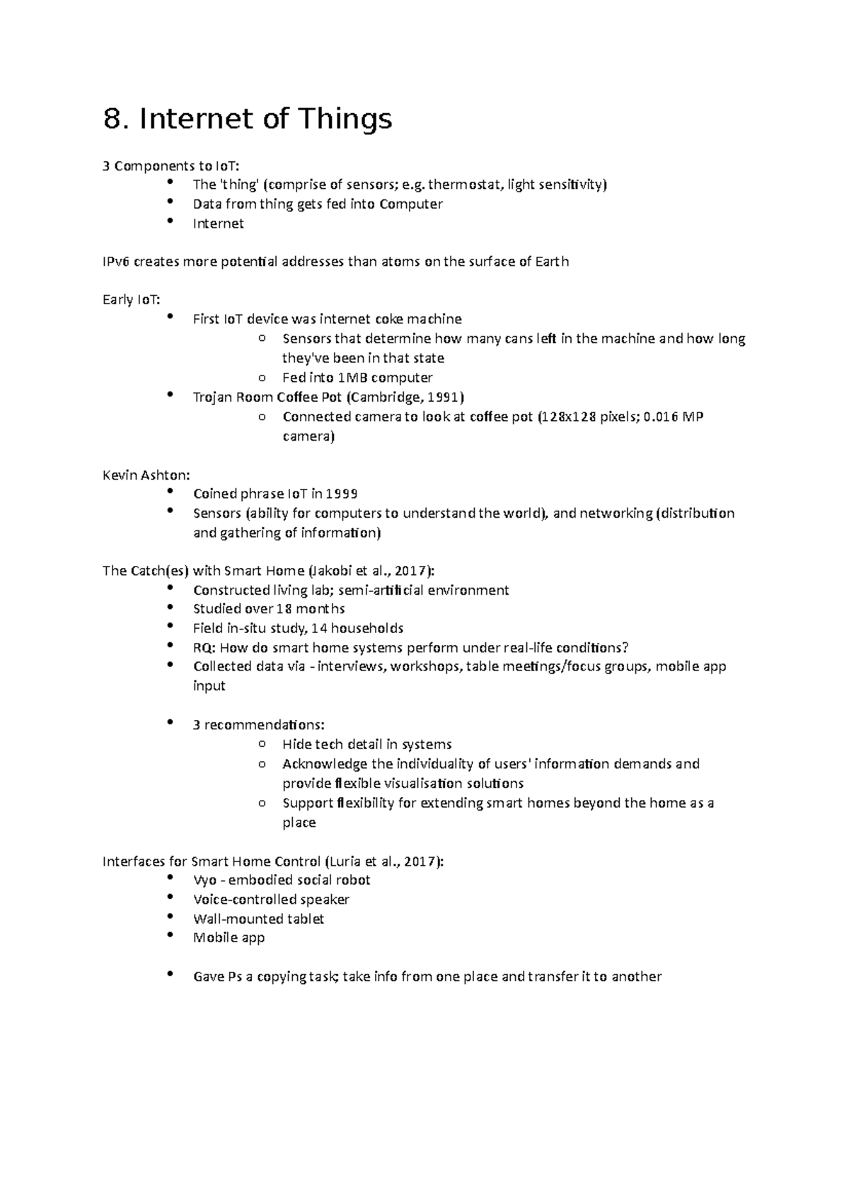 Week 8 Lecture Notes - Human Computer Interaction - 8. Internet of ...
