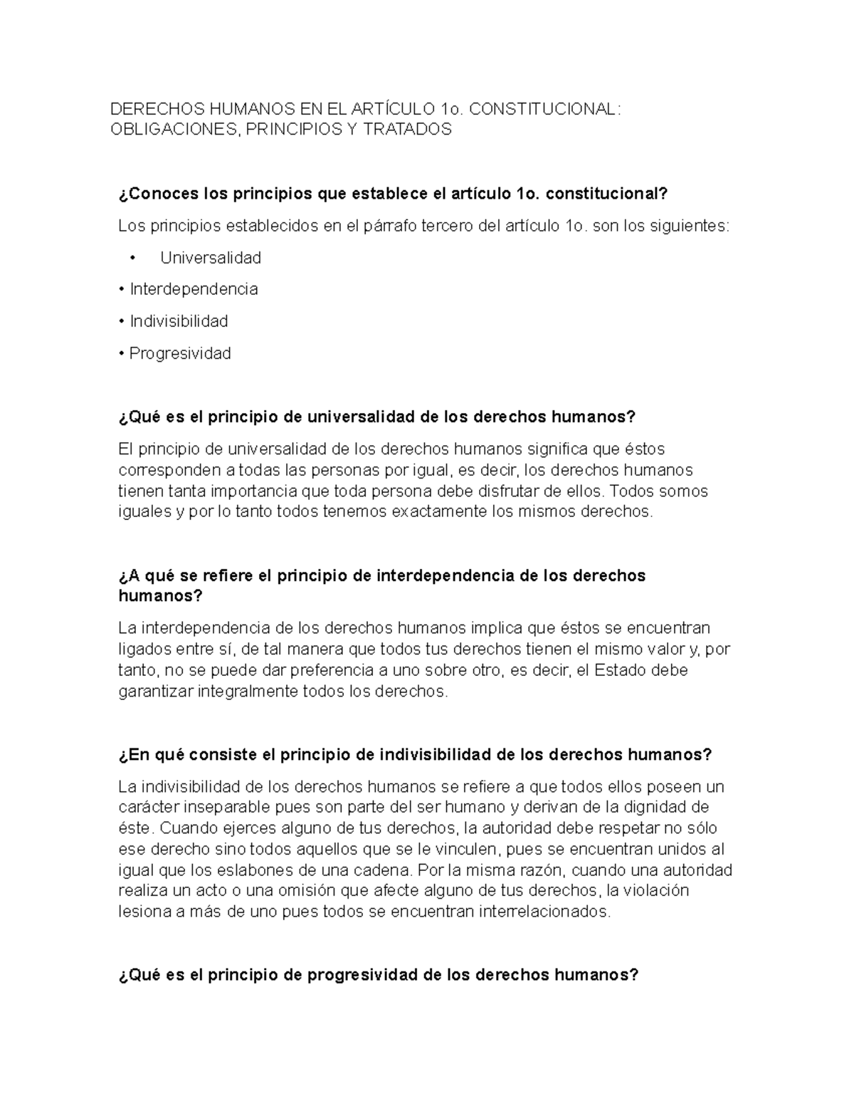 Derecho s Humanos EN EL Artículo 1o. Constitucional - DERECHOS HUMANOS ...
