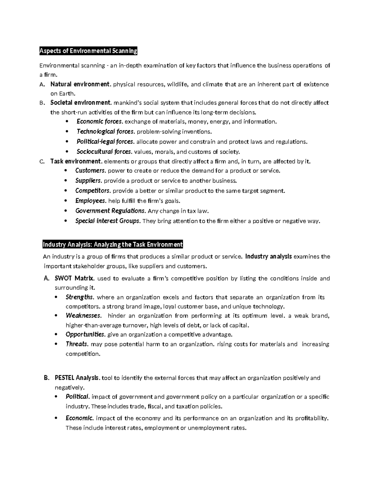 Stratma- Reviewer - task - Aspects of Environmental Scanning ...