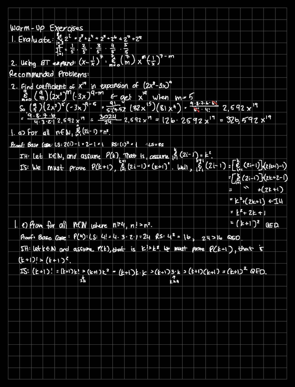 Python Chapter 4 Warm-up Exercises - Warm Up Exercises 1 Evaluate Ex 21 23 24 25 26 27 It I 3 55 ...