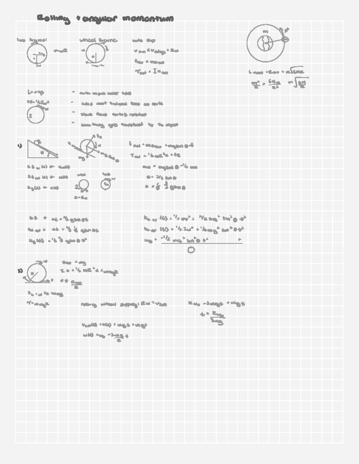 Physics Disc Notes - Rolling angular momentum m lab wheel frame frame ...