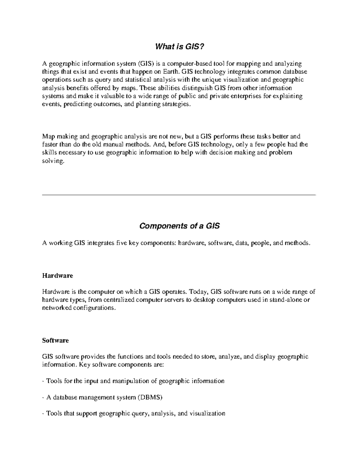 What is GIS (PDF) - Geography notes - What is GIS? A geographic ...