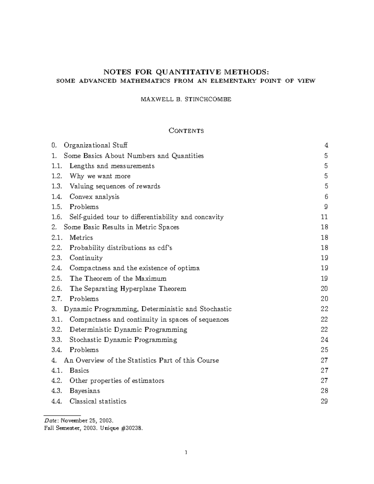 Qmnotes F 03 - None - NOTES FOR QUANTITATIVE METHODS: SOME ADVANCED ...