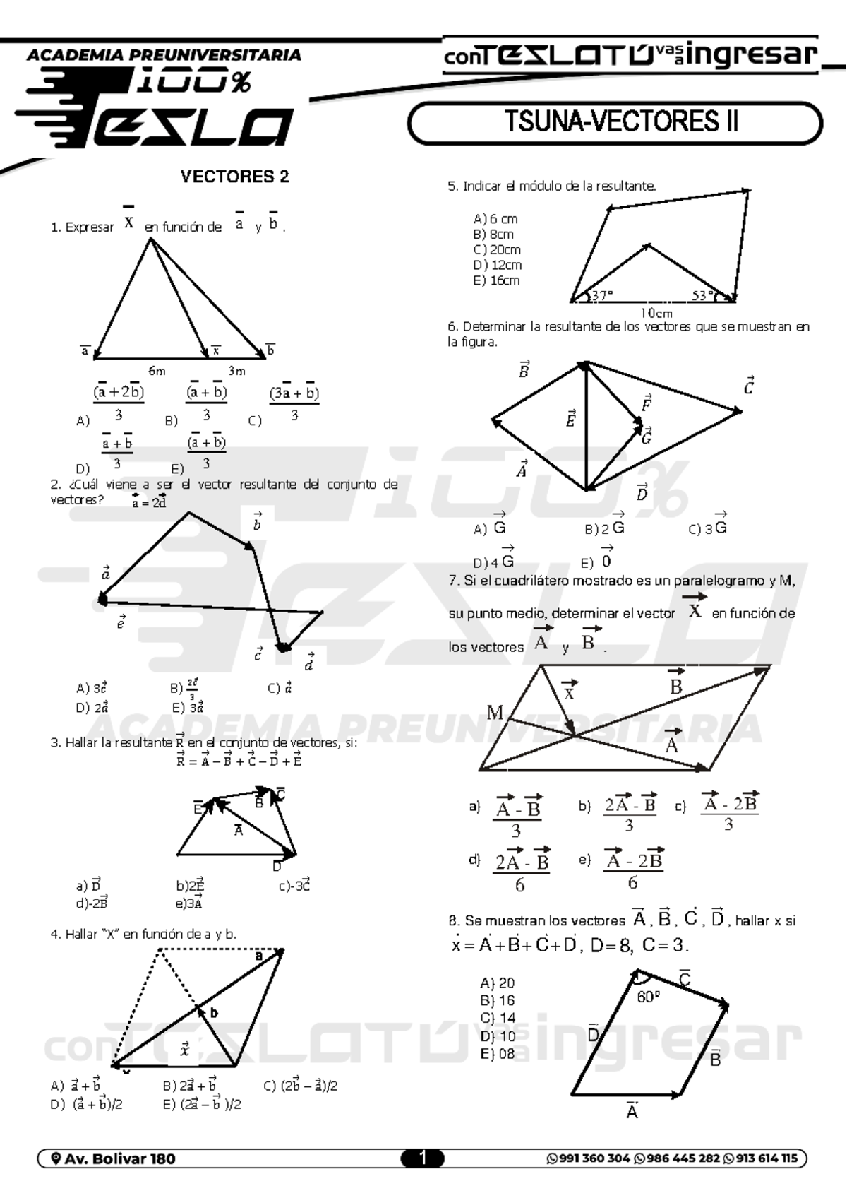 Vectores II Metodo DEL Poligono 073814 - TSUNA-VECTORES II a 2 d A B M ...