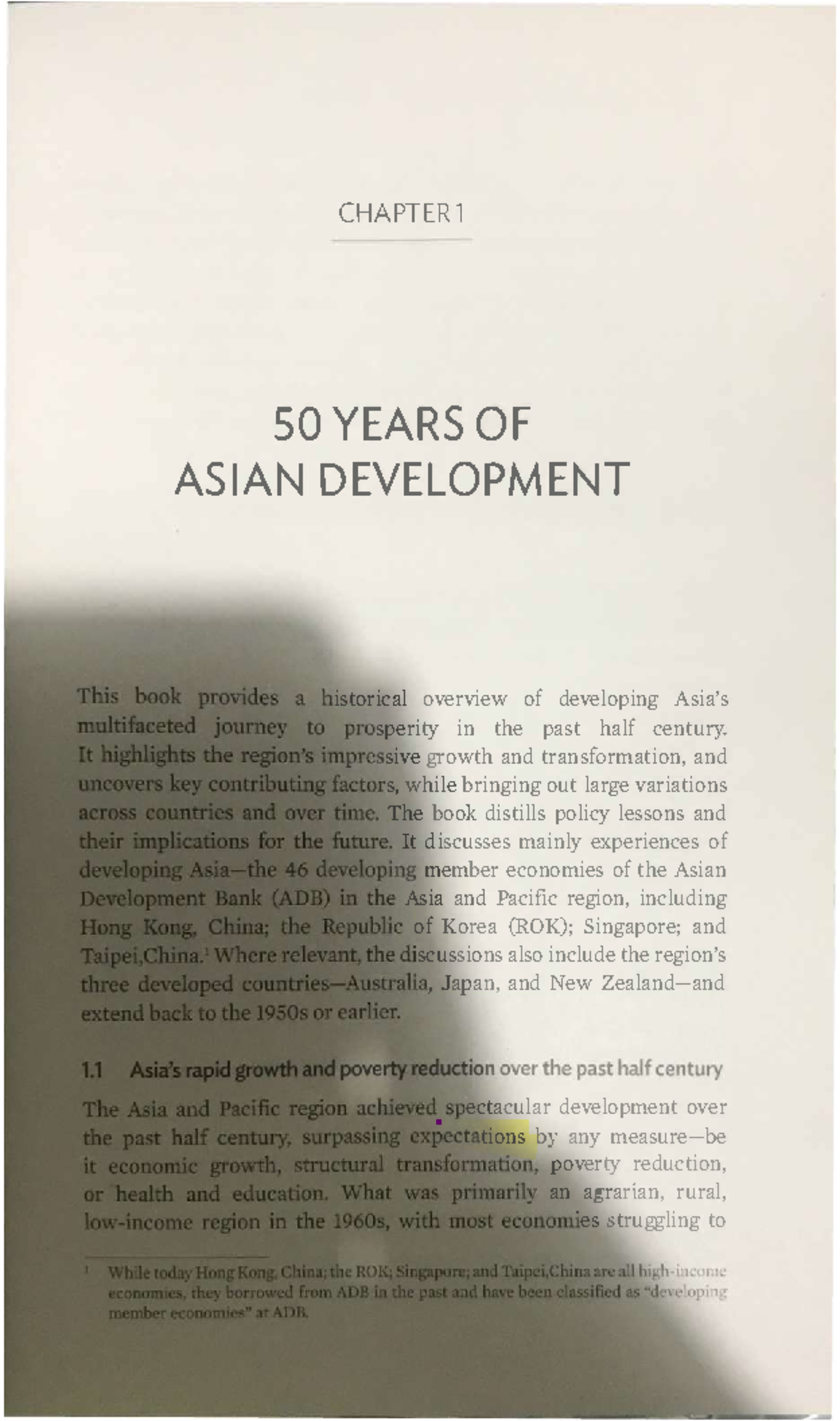 50 Years of Asian Development - CHAPTER 1 50 YEARS OF ASIAN DEVELOPMENT ...