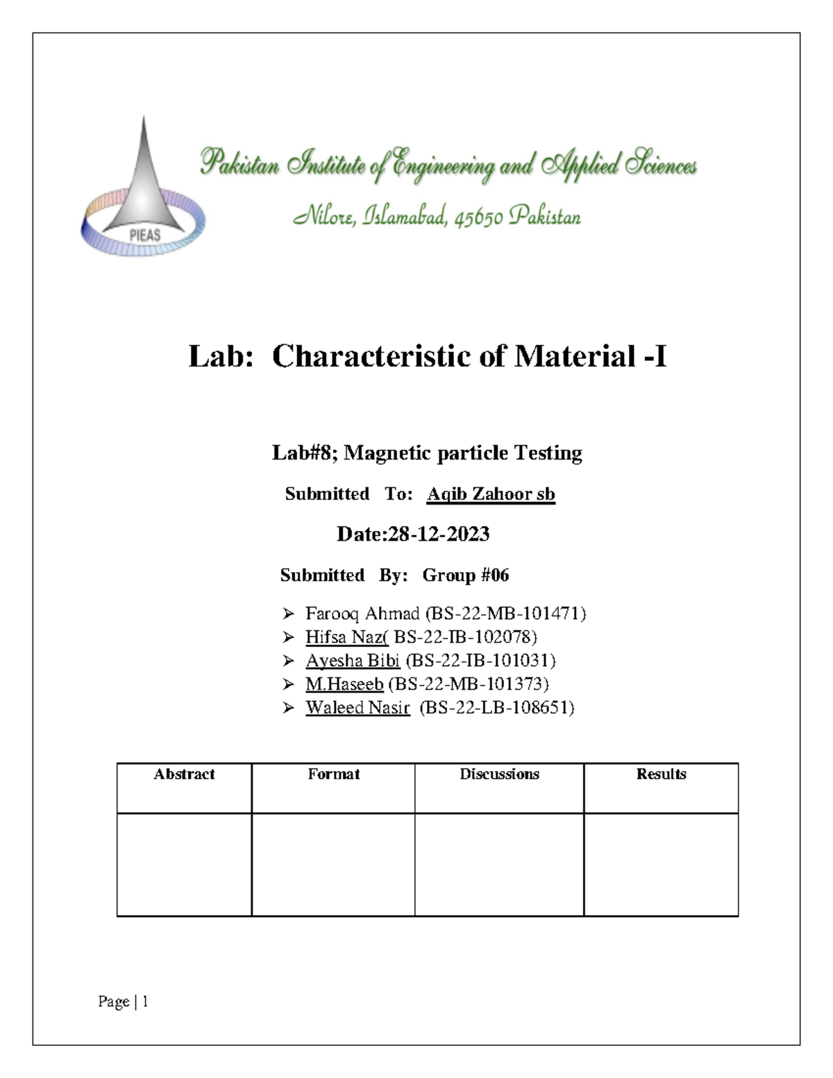 Magnetic Particle Testing #8 - Lab: Characteristic of Material - I Lab ...