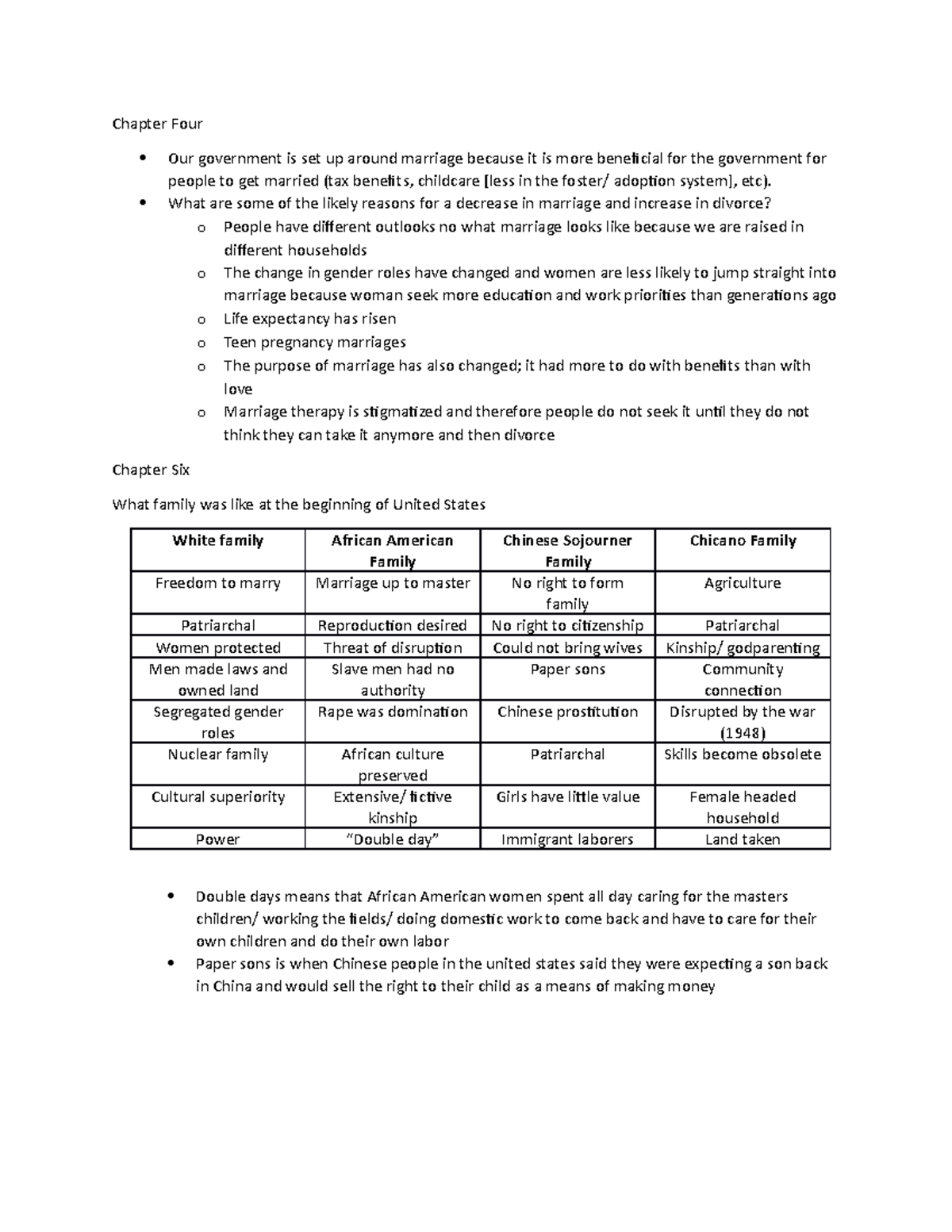 Marriage and family class discussion chpater 4&6 - Chapter Four Our ...