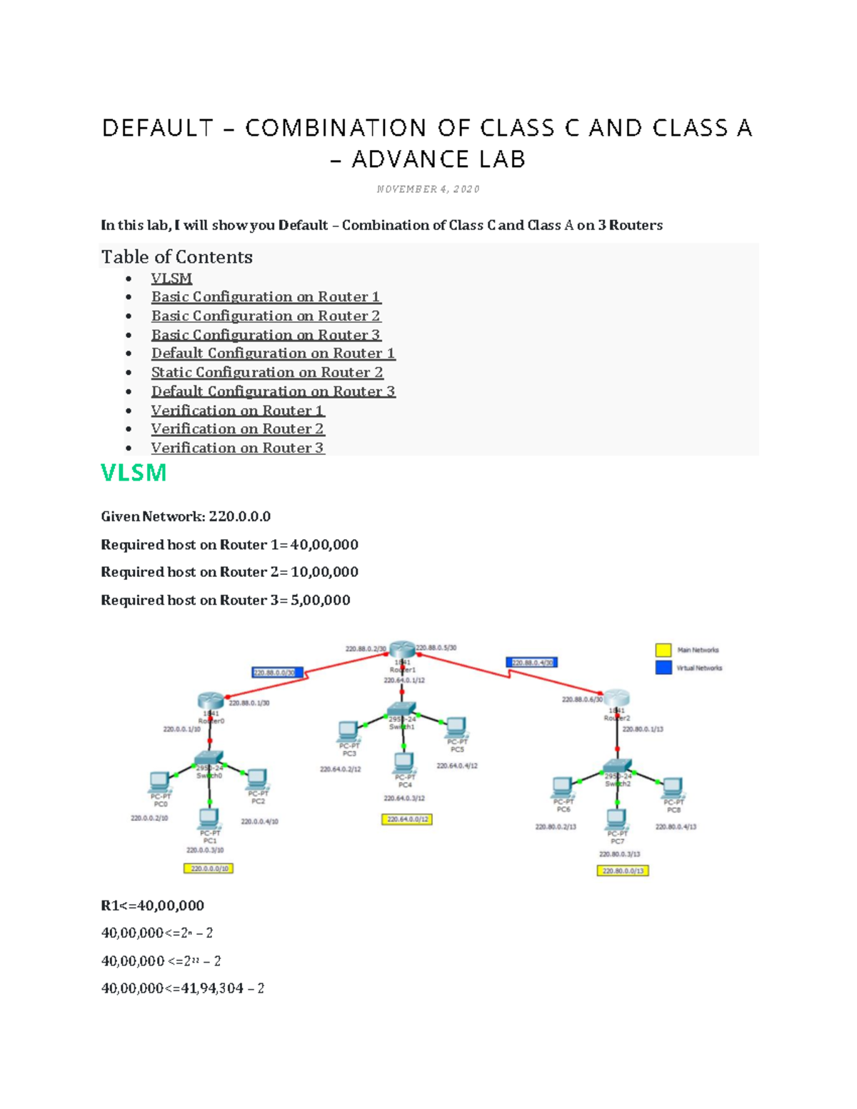 Default – Combination OF Class C AND Class A – Advance LAB - DEFAULT ...