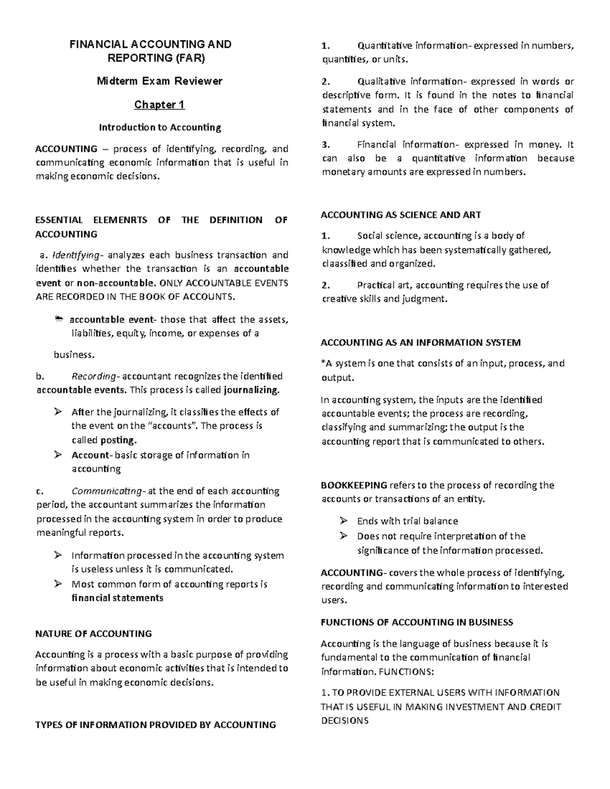 FAR Reviewer - Prelims - FINANCIAL ACCOUNTING AND REPORTING (FAR ...