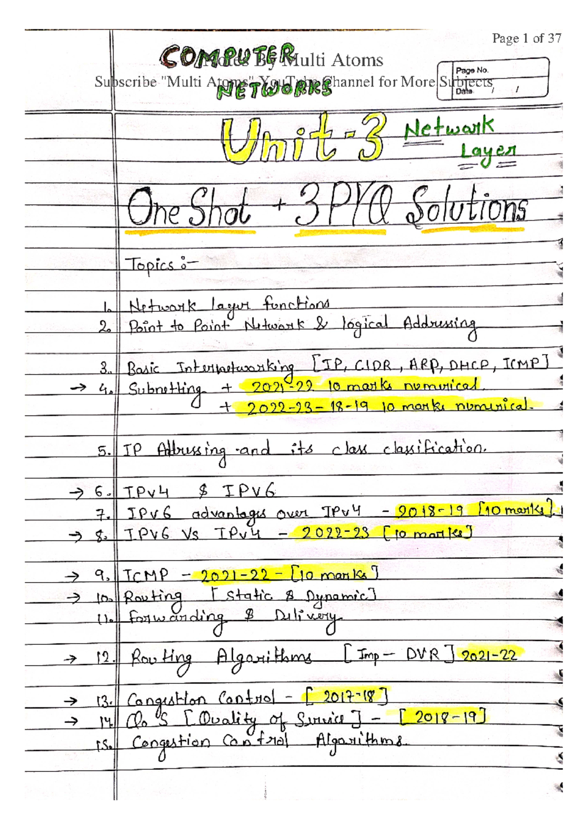 CN-UNIT-3- Bymultiatoms - B.tech - Notes By Multi Atoms Notes By Multi ...