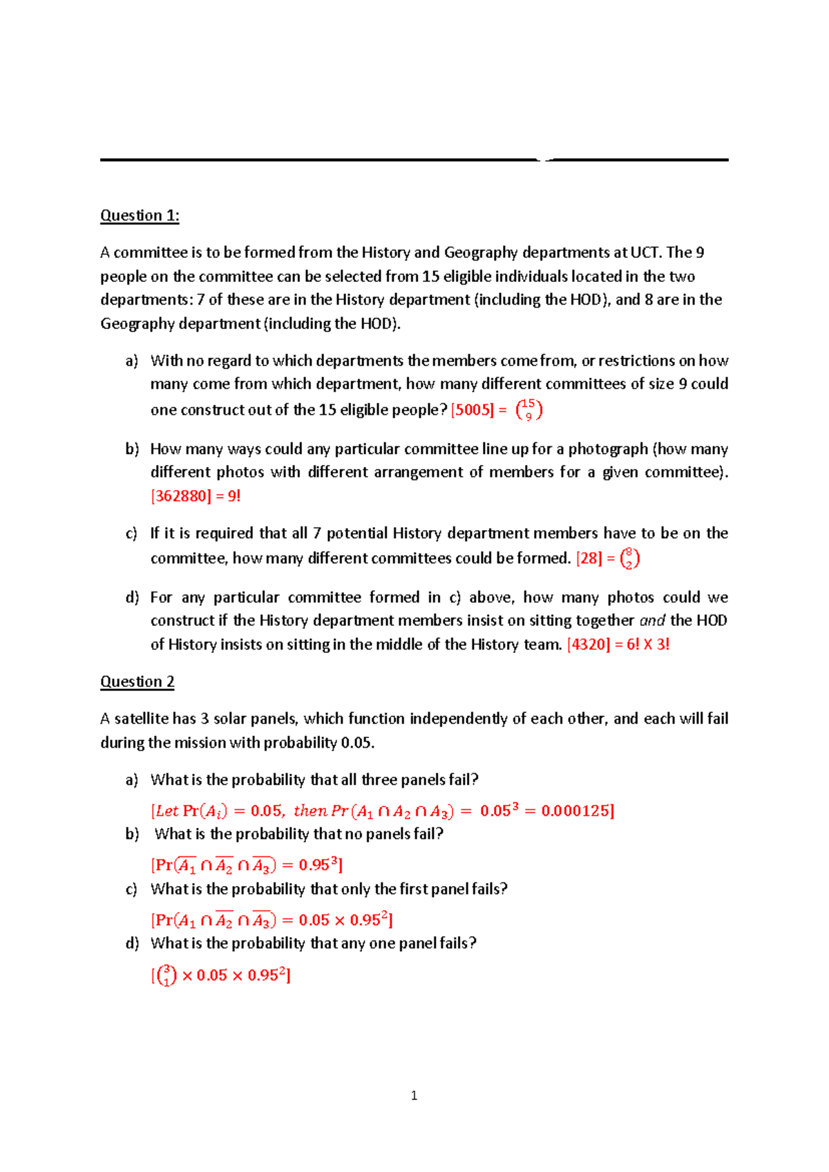 Tut Week 3 STA1000S 2024 - Solutions - 1 STA1000S 2024 Tutorial Exercises Week 3 Solutions ...