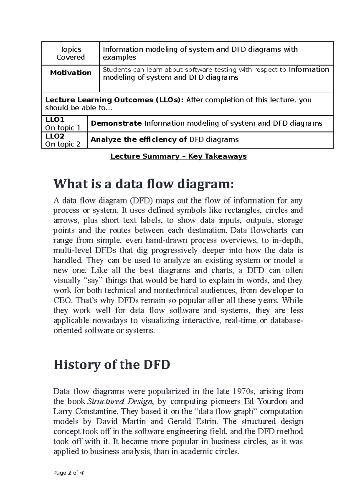 N17 - Information modeling of system and DFD diagrams with examples - Topics Covered Information ...