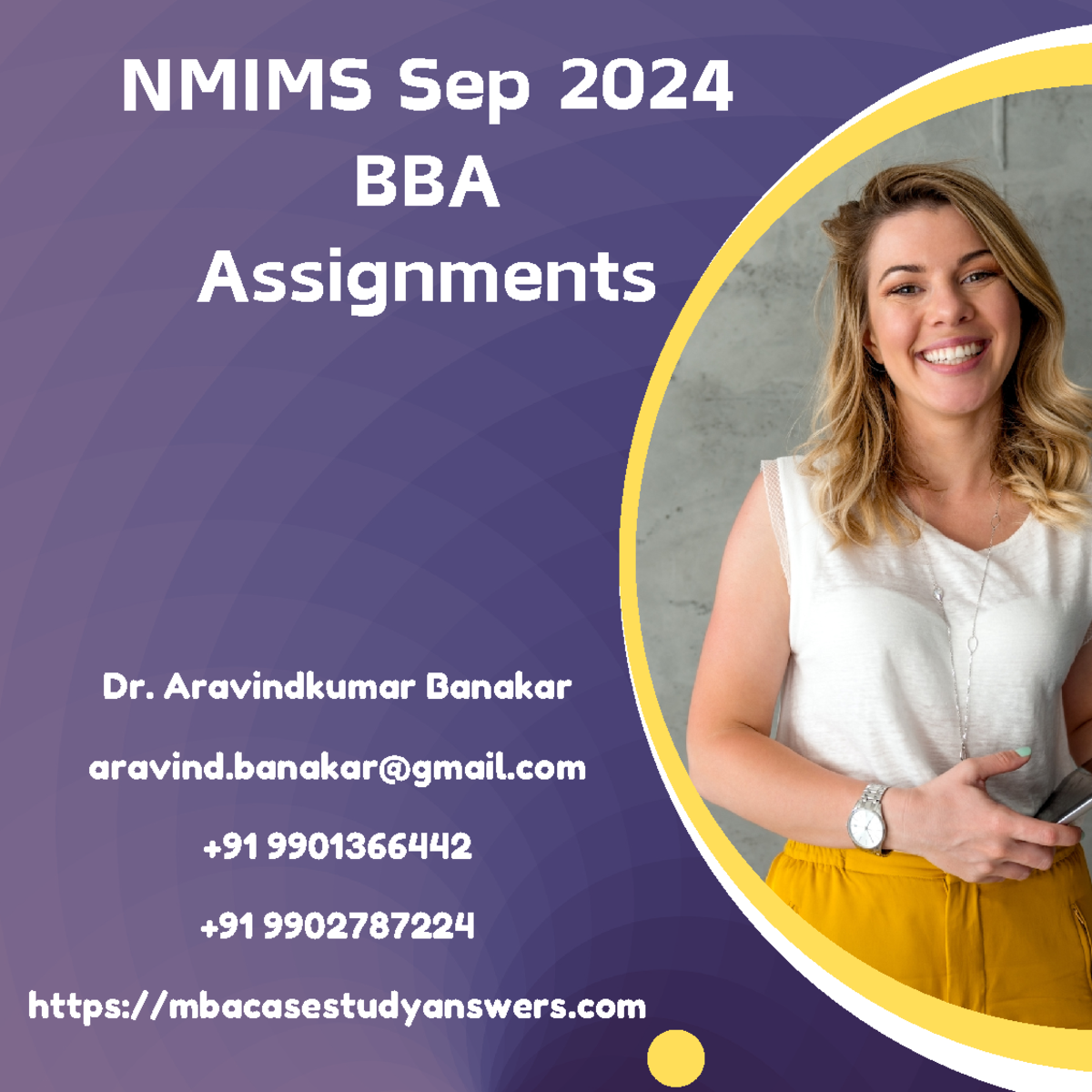 NMIMS SEP 2024 BBA Assignments by Dr. Aravind Banakar - 9901366442 - 9902787224 - Introductory ...