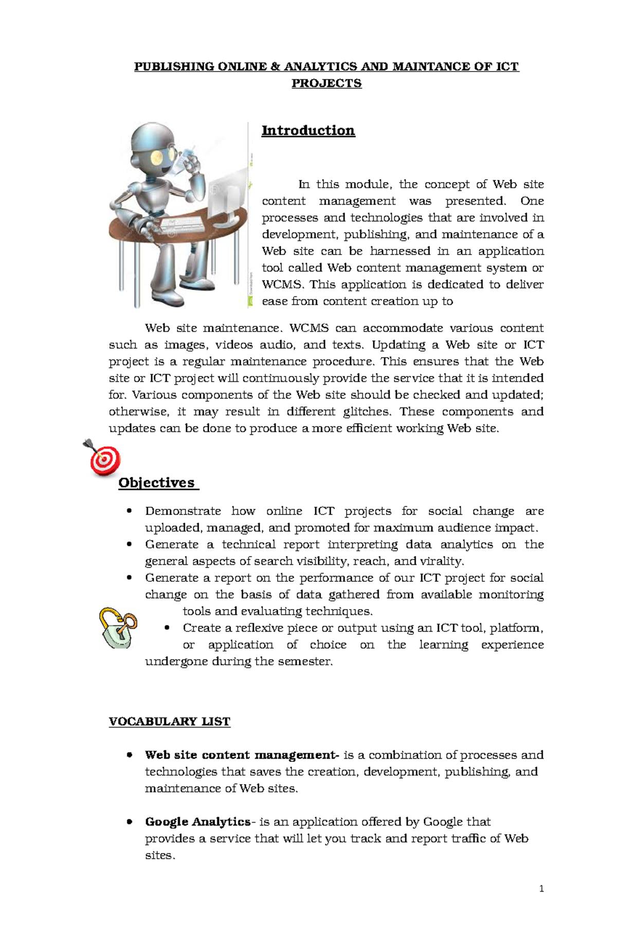 Empowerment technologies (module 4) - PUBLISHING ONLINE & ANALYTICS AND ...