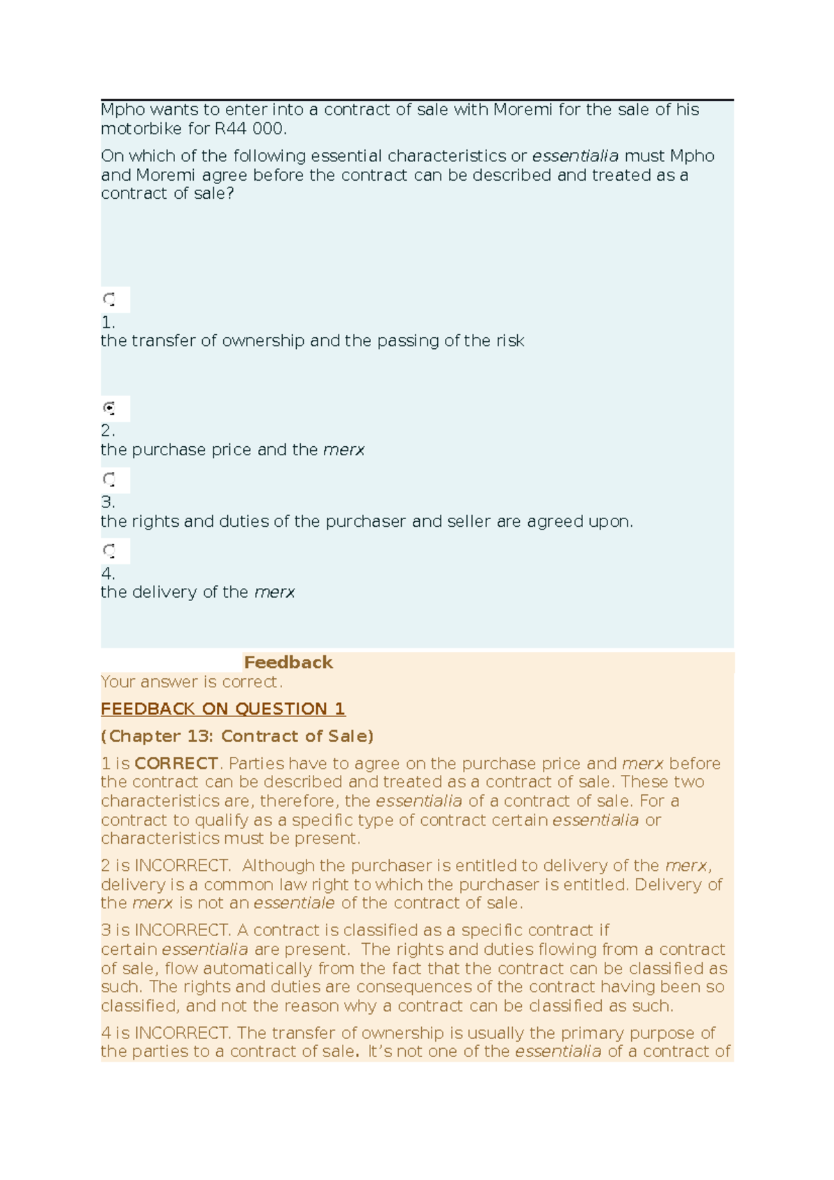 Assignment 2 CLA1053 WITH SOLUTIONS - Mpho wants to enter into a ...
