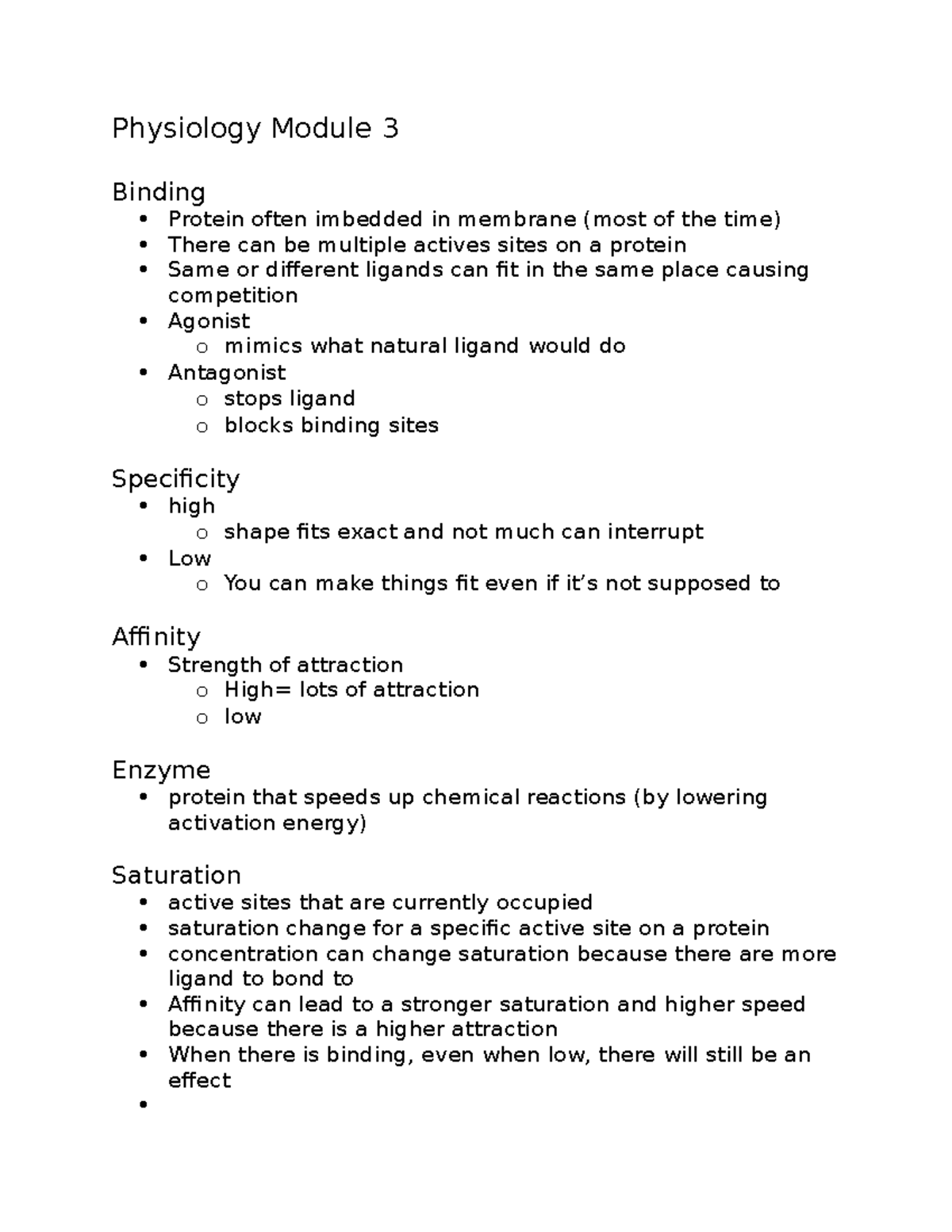 Physiology Module 3 - Studocu