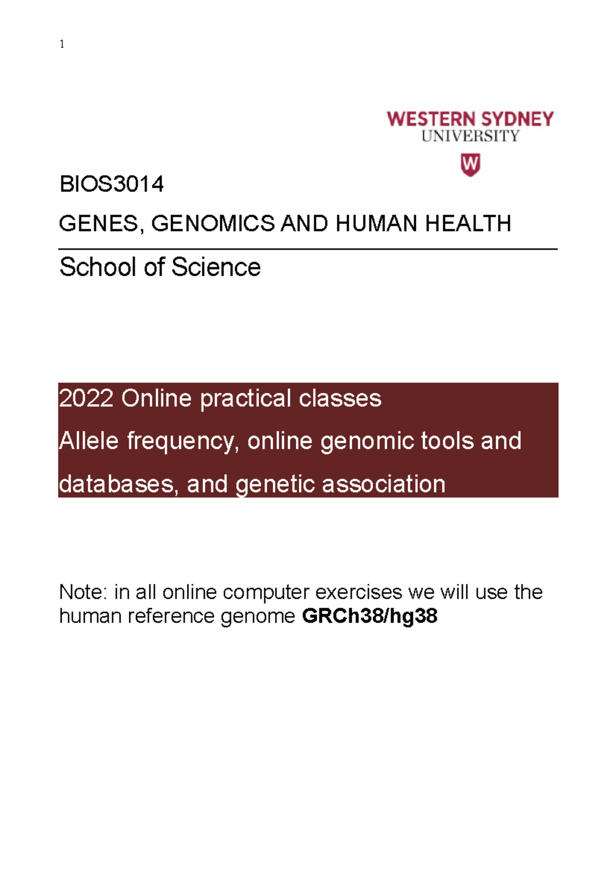 Online Practical Classes GGHH 2022 - BIOS GENES, GENOMICS AND HUMAN ...