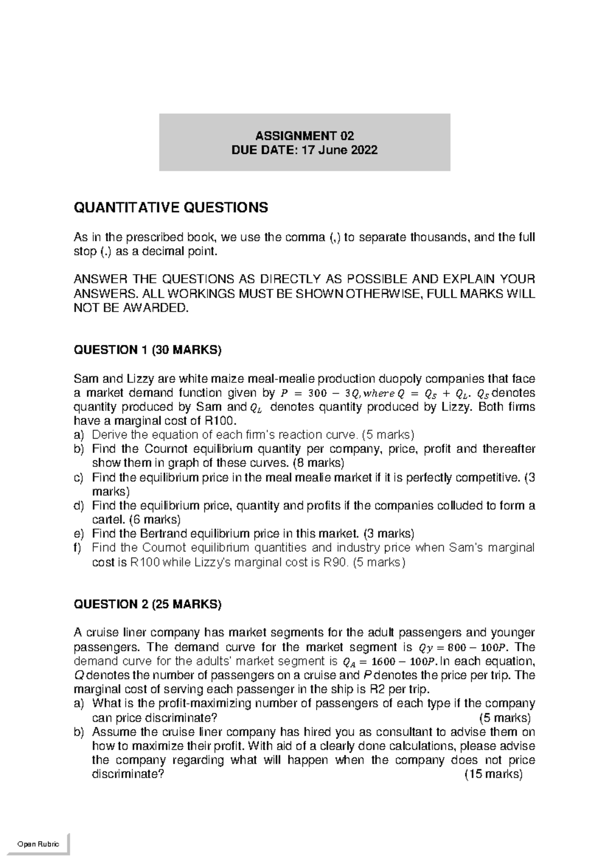Assignment 02 Ecs4862 2022 Assignment 02 Due Date 17 June 2022