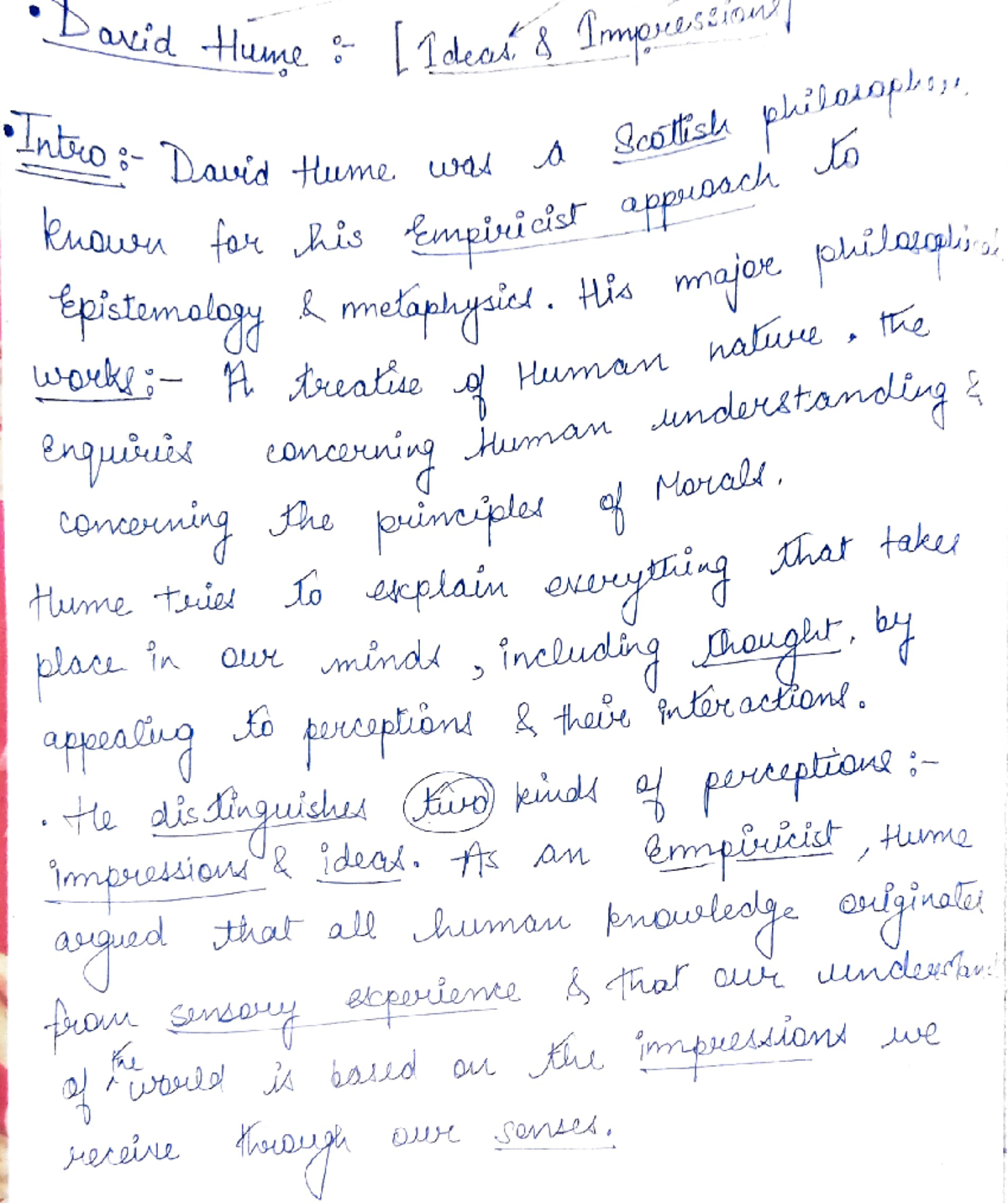 David Hume introduction - B.A.(hons.) Philosophy - Daid Hume nbio;- tyistwmalogt Dauid tume ...