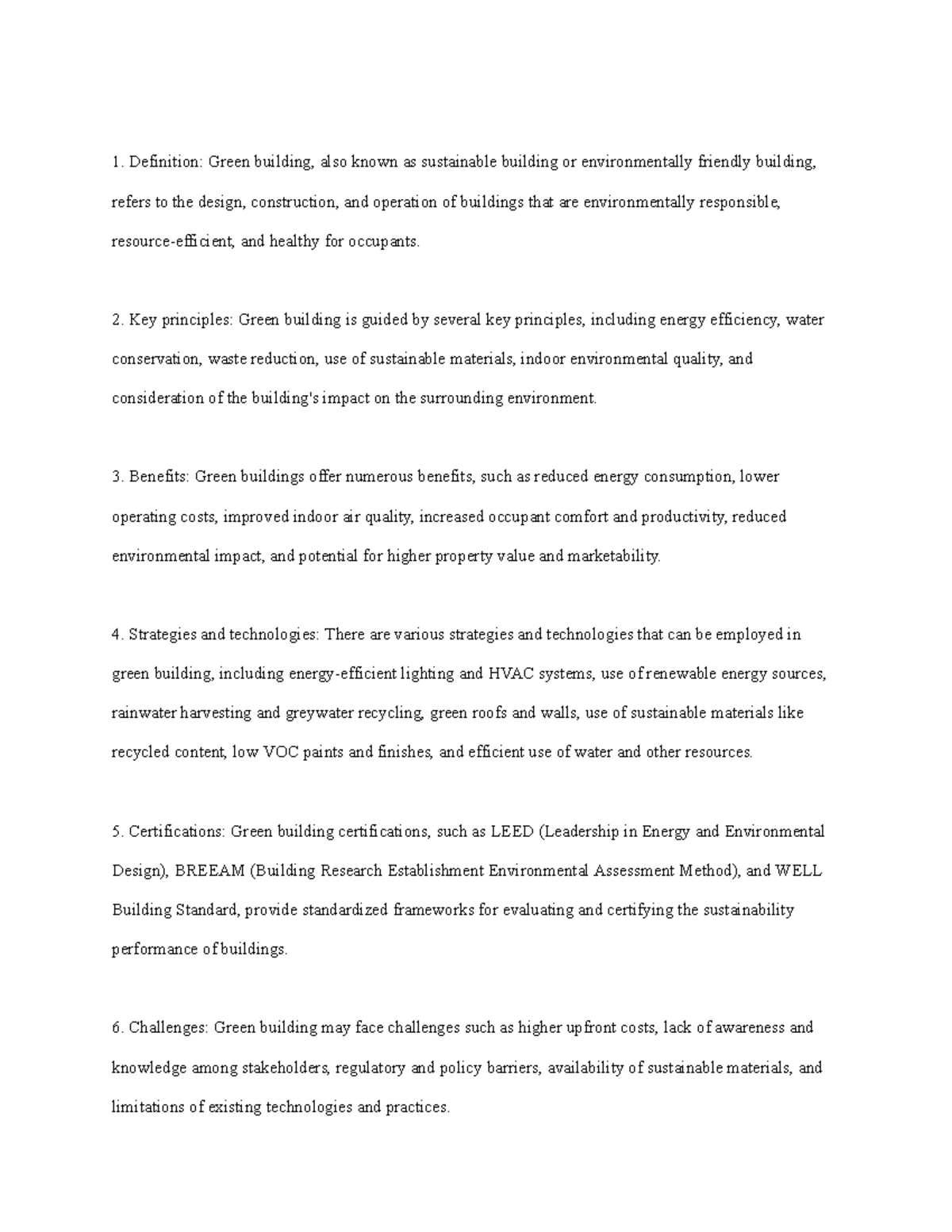 Green Building - notes and essay - Definition: Green building, also ...