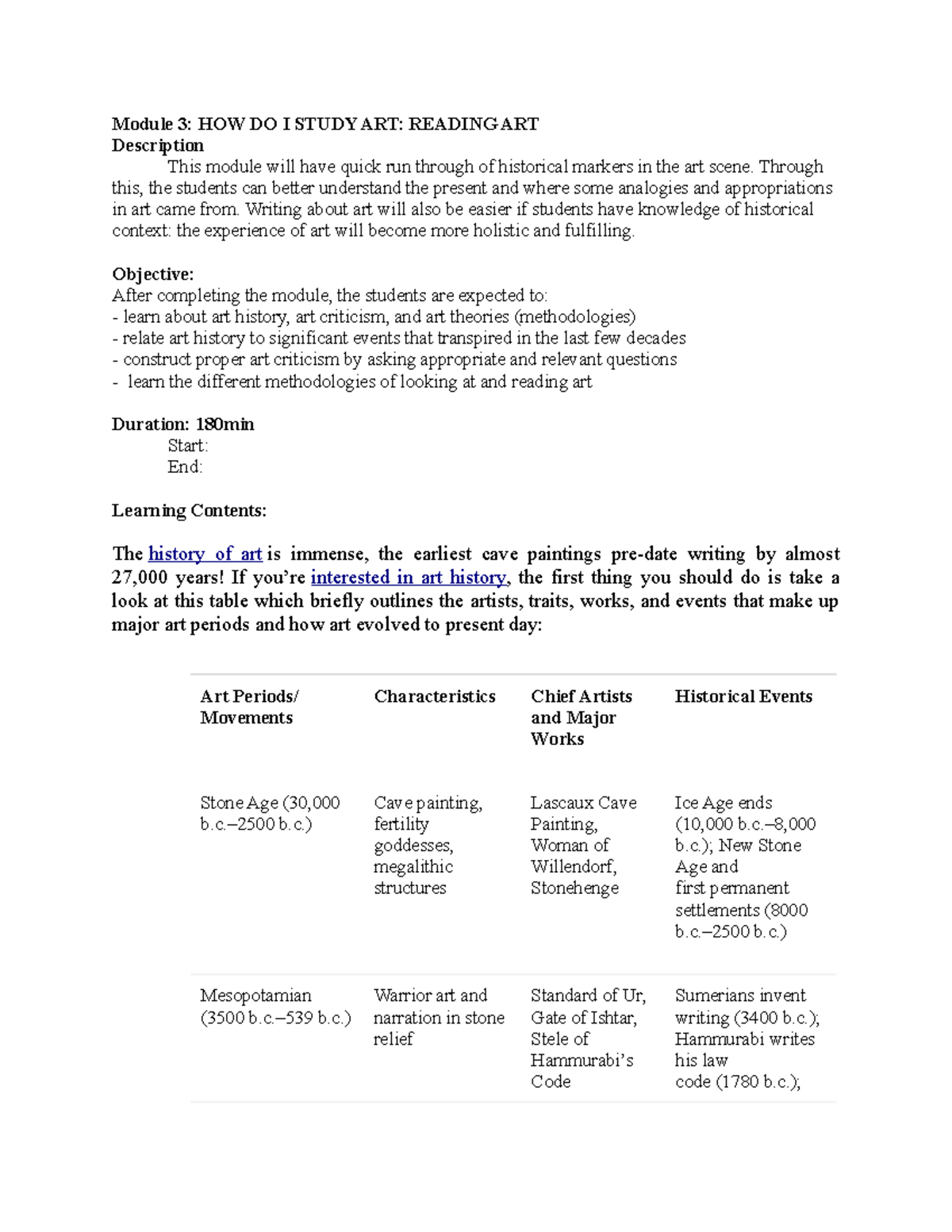 Module 3 Art ap - Lecture notes 3 - Art Appreciation - DHVSU - Studocu