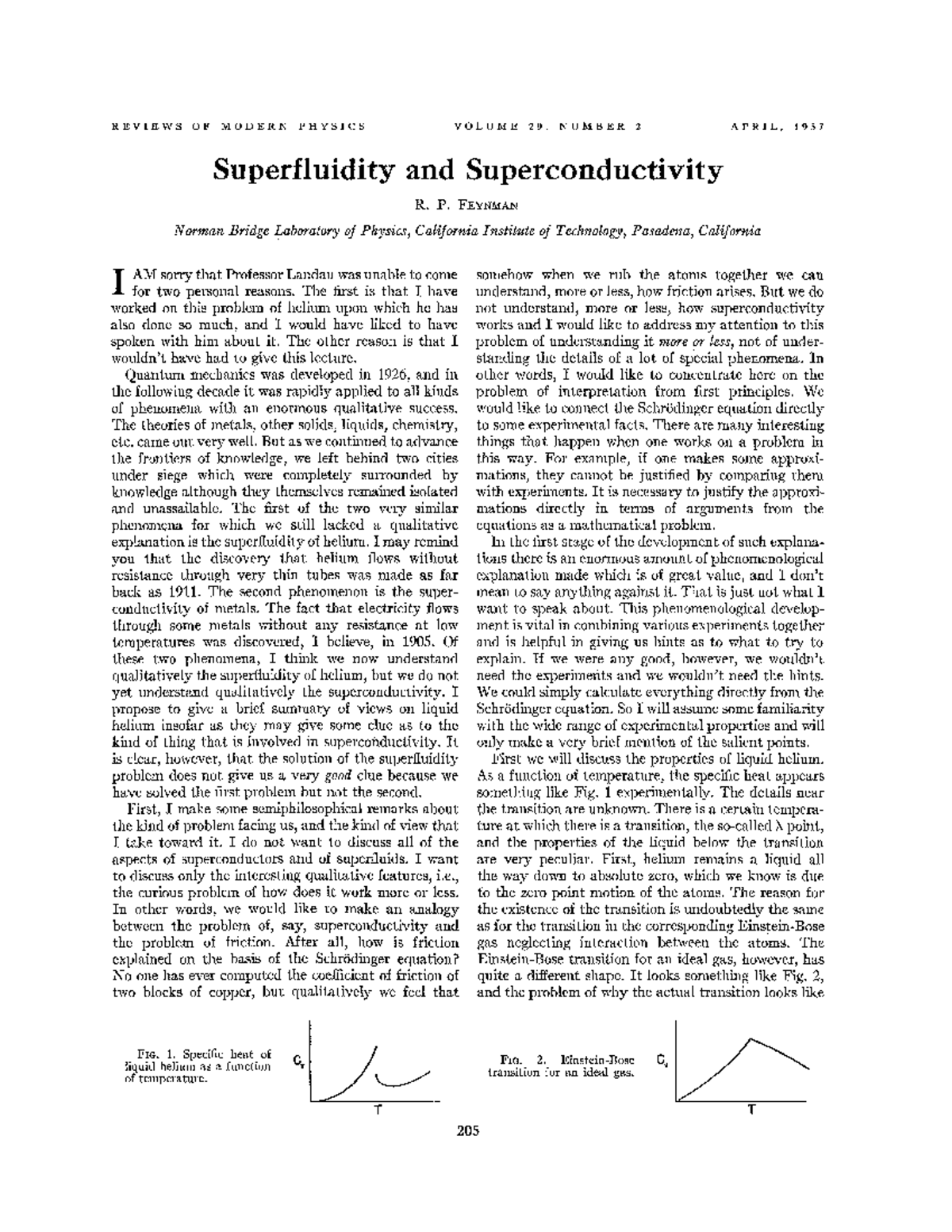 Feynman Superconductors - REVIEWS OF MODERN PHYSICS VOLUME 29, NUMBER 2 ...