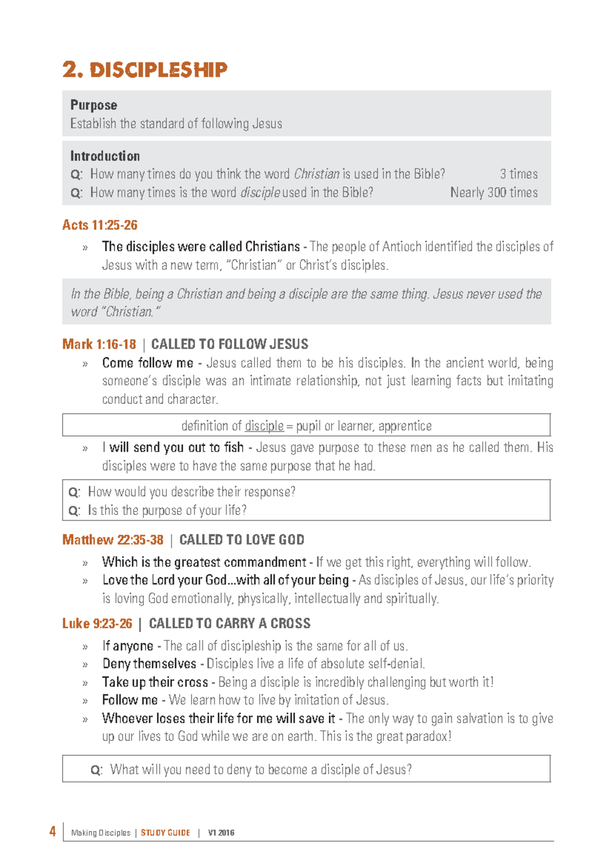 Making Disciples 2 Discipleship - 4 Making Disciples | STUDY GUIDE | V1 2016 2. discipleship ...