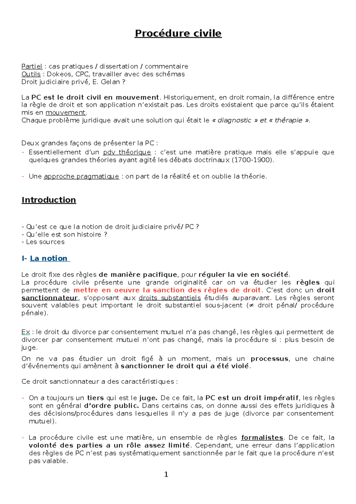 Cours procédure civile - Procédure civile Partiel : cas pratiques ...