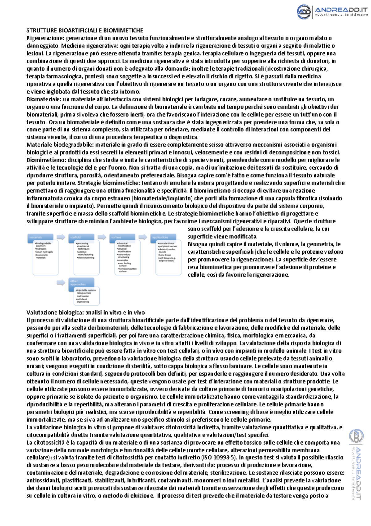 Riassunto Strutture - Warning: TT: undefined function: 32 STRUTTURE BIOARTIFICIALI E ...