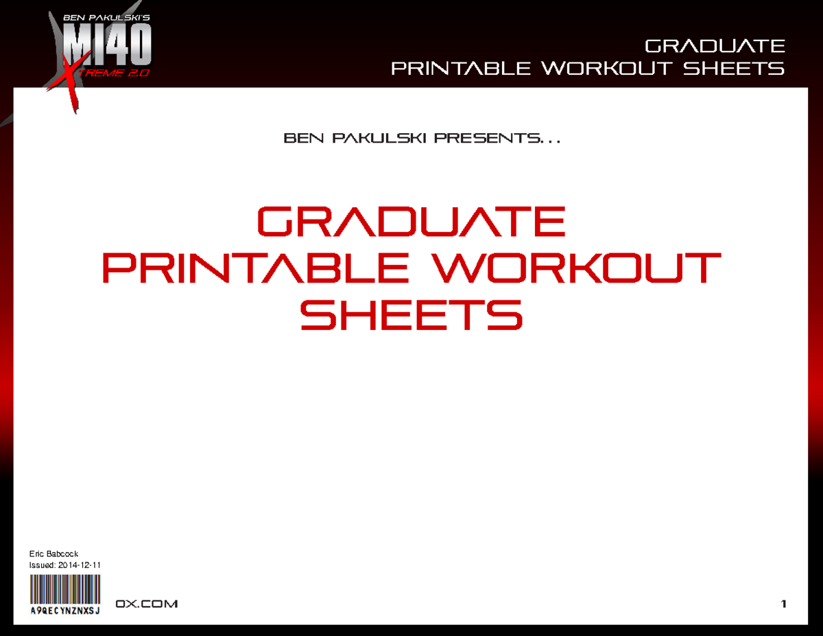 Mi40 - musculation - Printable Workout Sheets WWW.MI40X 1 BEN PAKULSKI ...