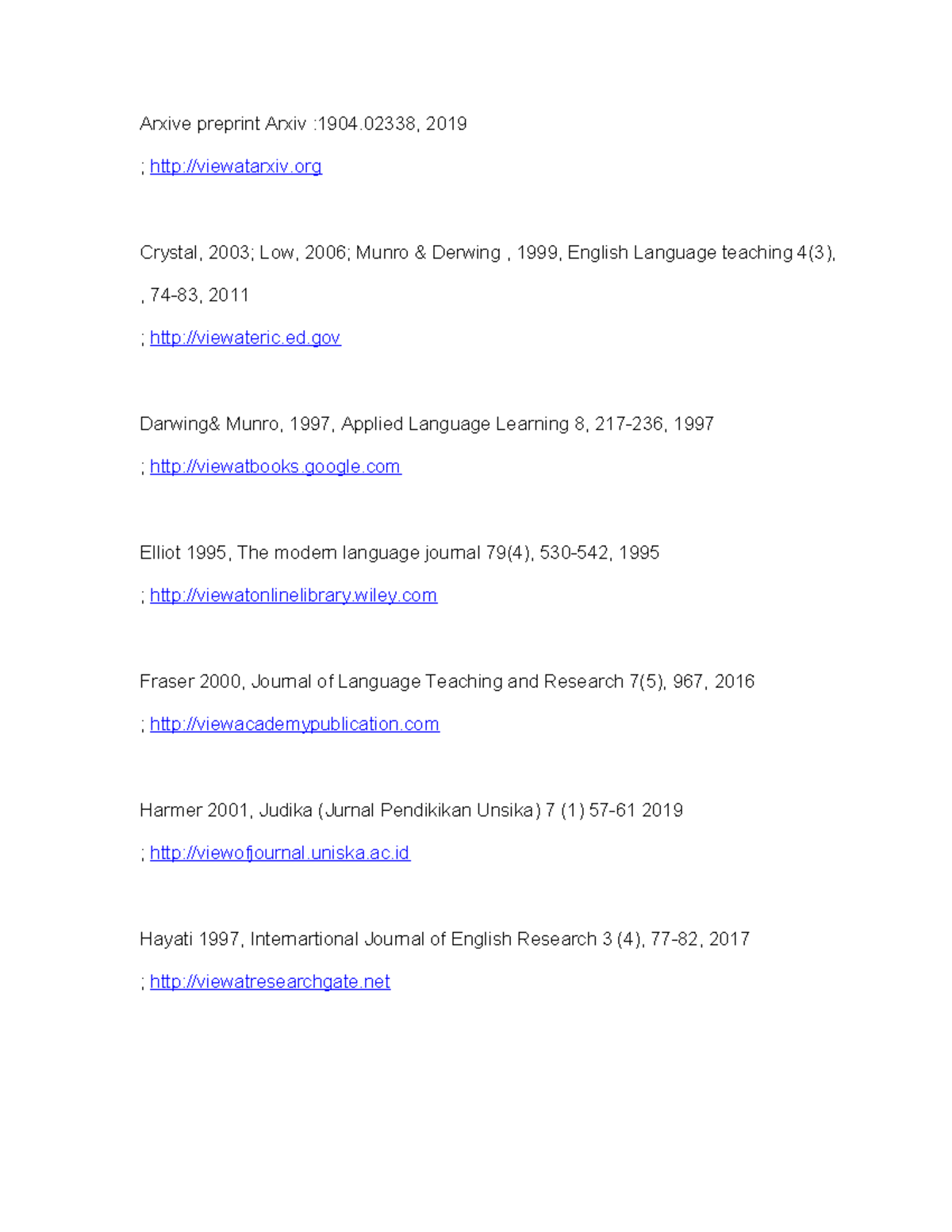 Arxive preprint Arxiv - ed Darwing& Munro, 1997, Applied Language ...