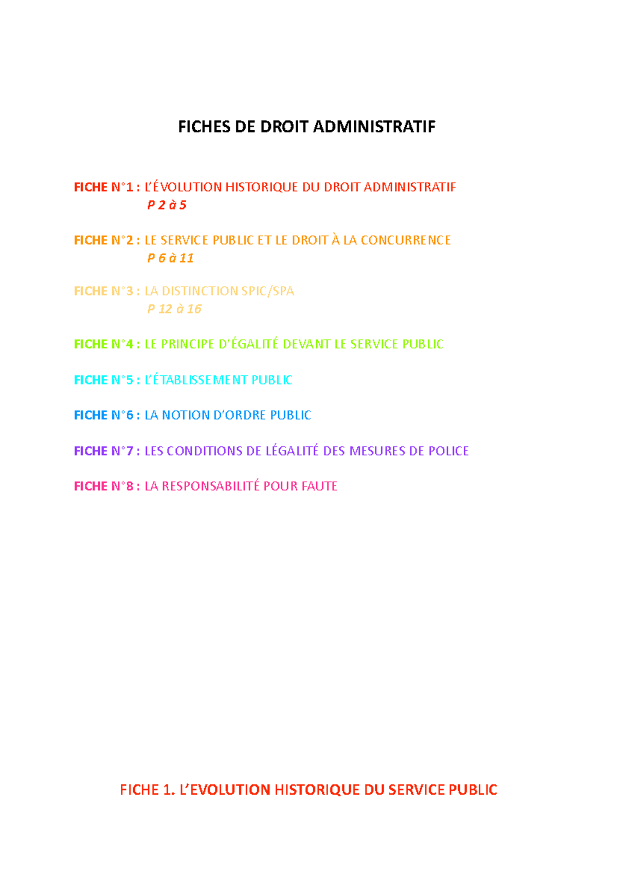 Fiches révision Administratif - FICHES DE DROIT ADMINISTRATIF FICHE N°1 ...