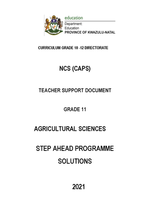 Agric Sc Grade 10 Step Ahead Learner Support Document Activities - CURRICULUM GRADE 10 - 12 ...