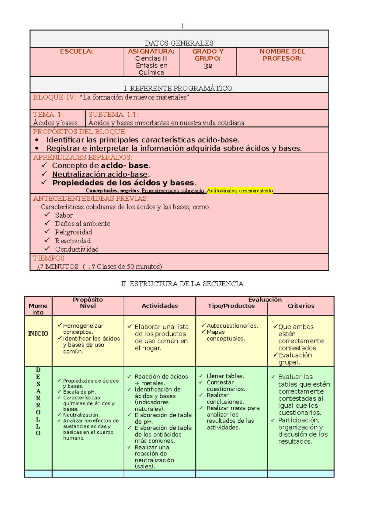 C3, bloque IV, subtema 1 - DATOS GENERALES ESCUELA: ASIGNATURA ...