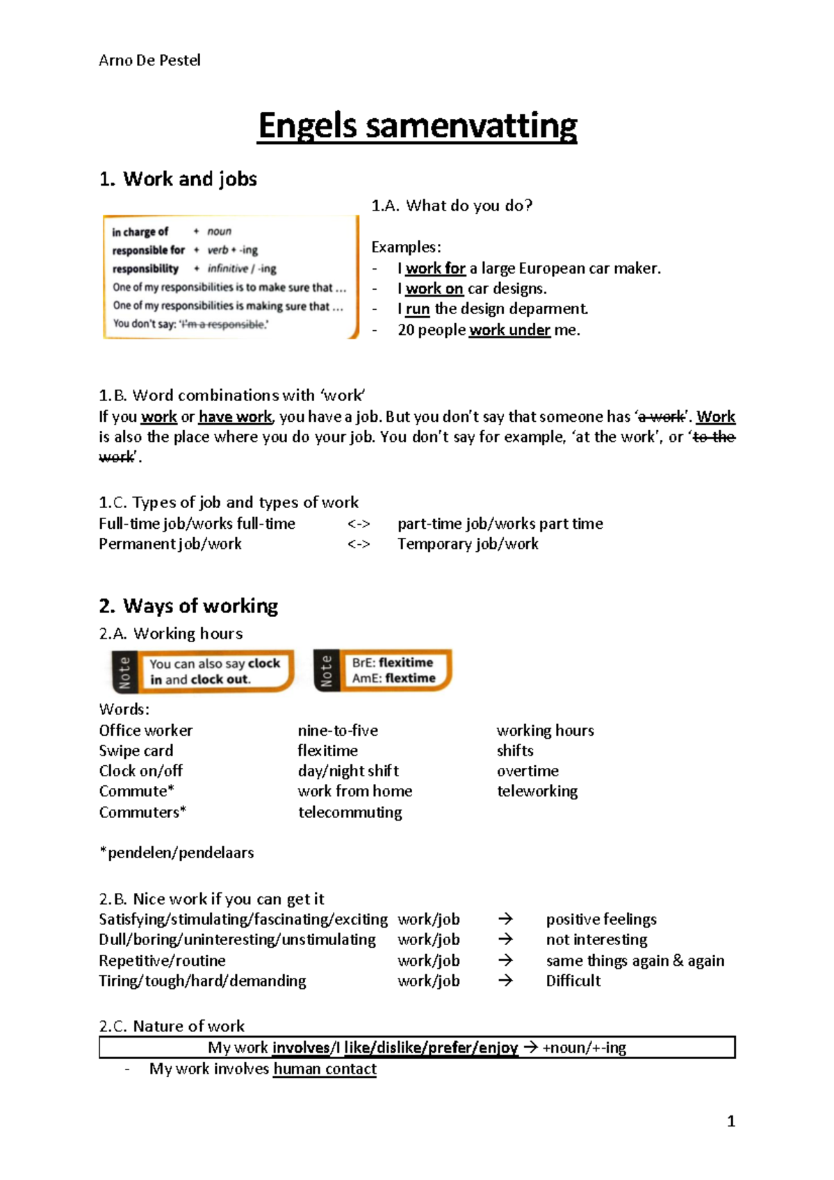 Samenvatting - Engels samengevat (geen woordenlijst) - Engels ...