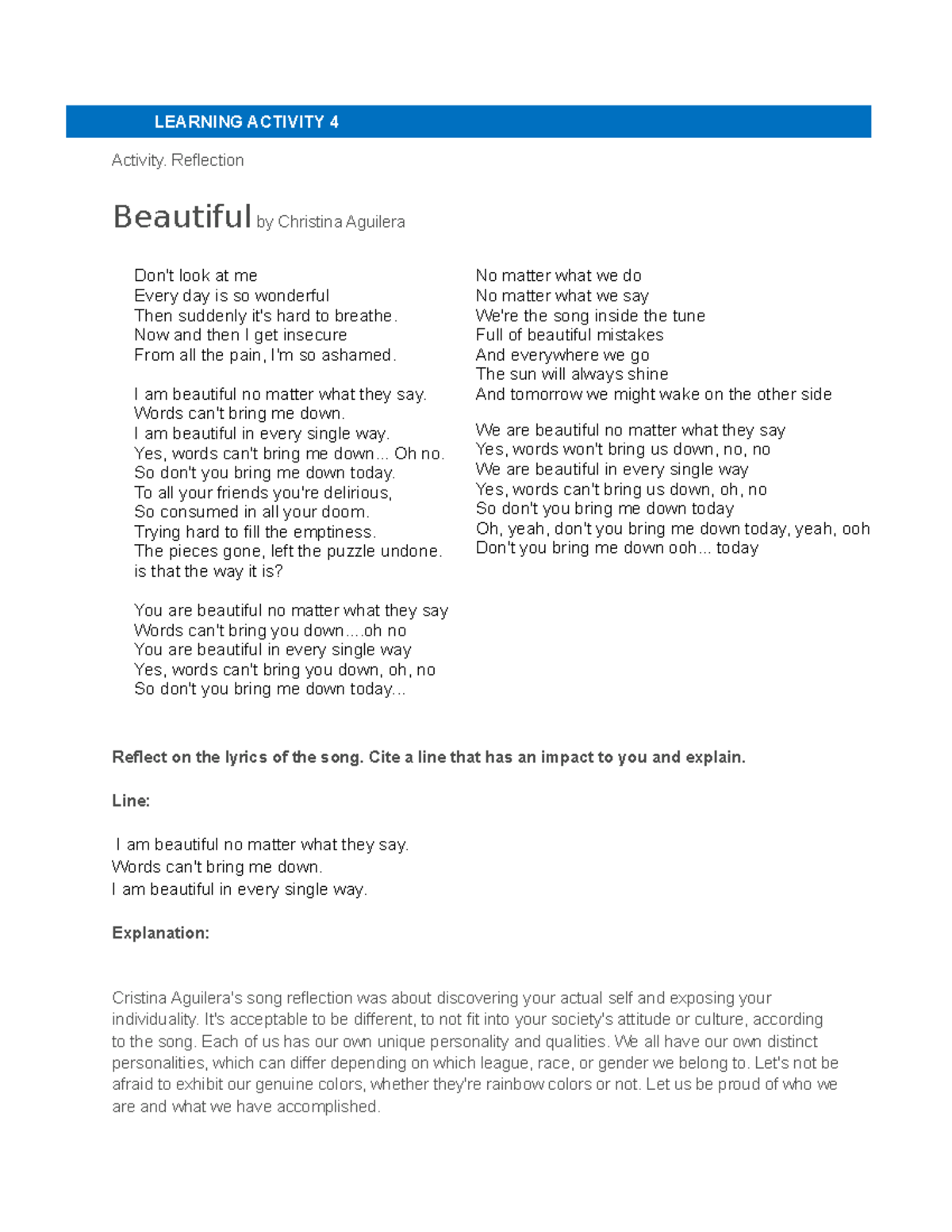 GE1 Learning Activity 4 1 BSCS B Gerric Quejado - Bachelor of Science ...