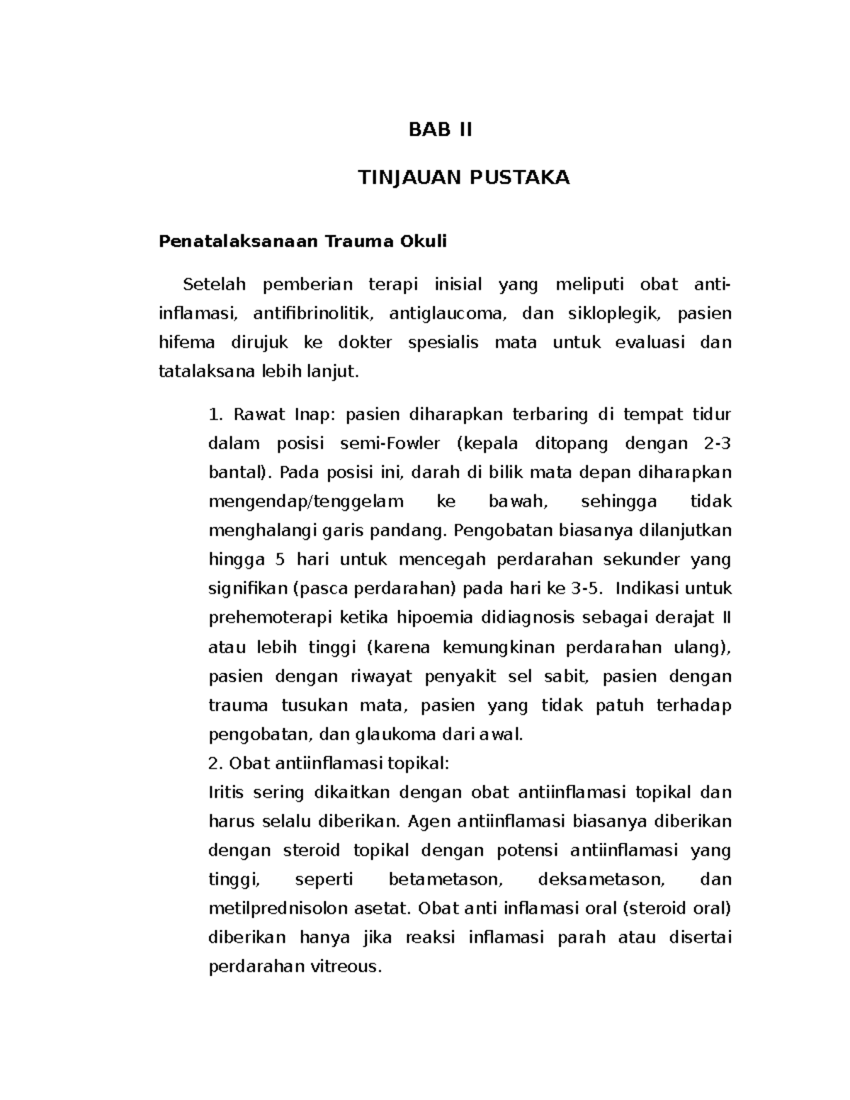 Trauma Okuli - Penatalaksanaan Trauma Okuli - BAB II TINJAUAN PUSTAKA ...