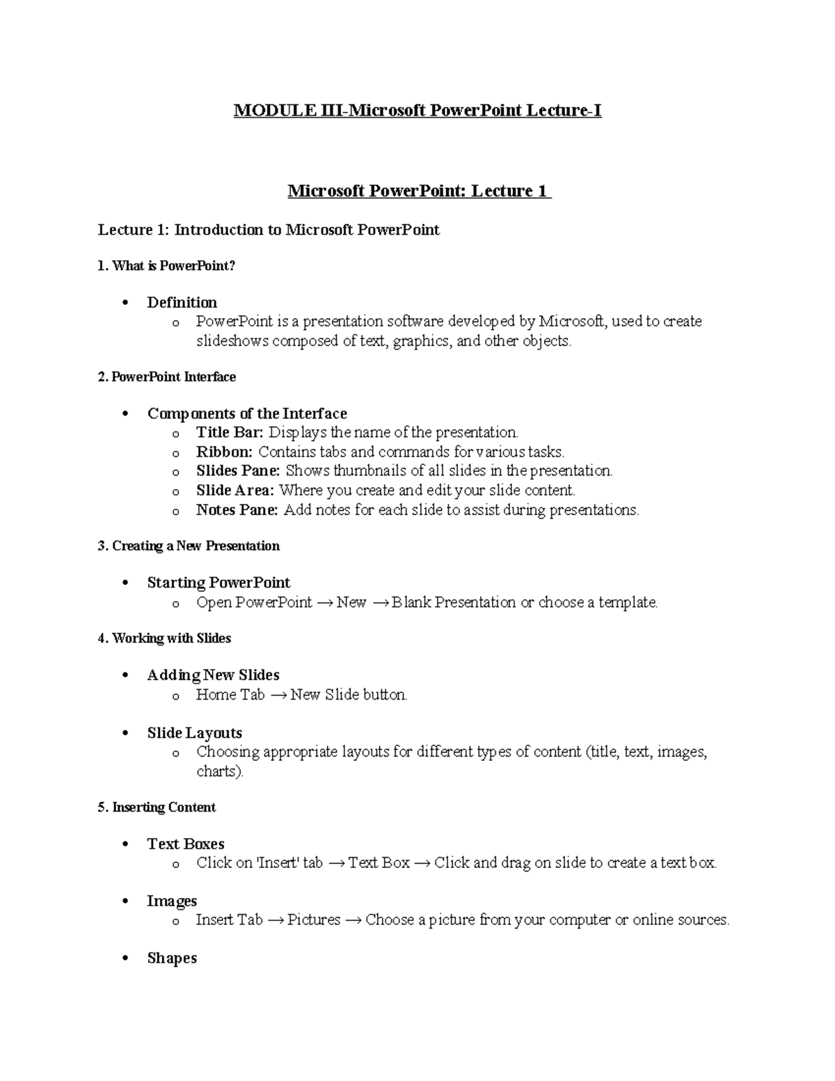 Module III Microsoft Powerpoint - MODULE III-Microsoft PowerPoint ...